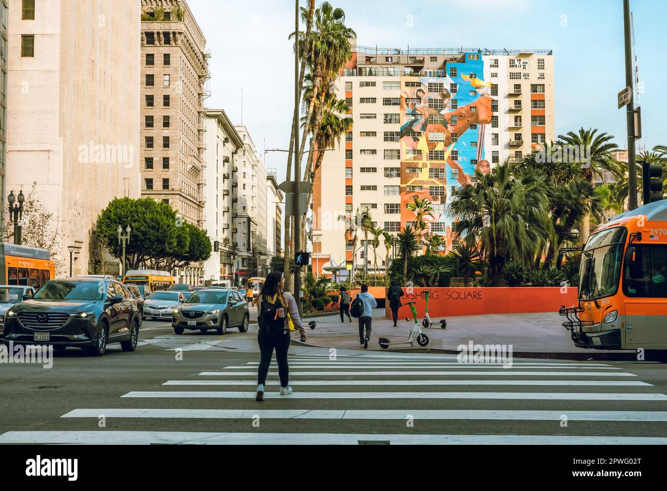 Los Angeles California Usa April 25 2023 Intersection 5th Street
