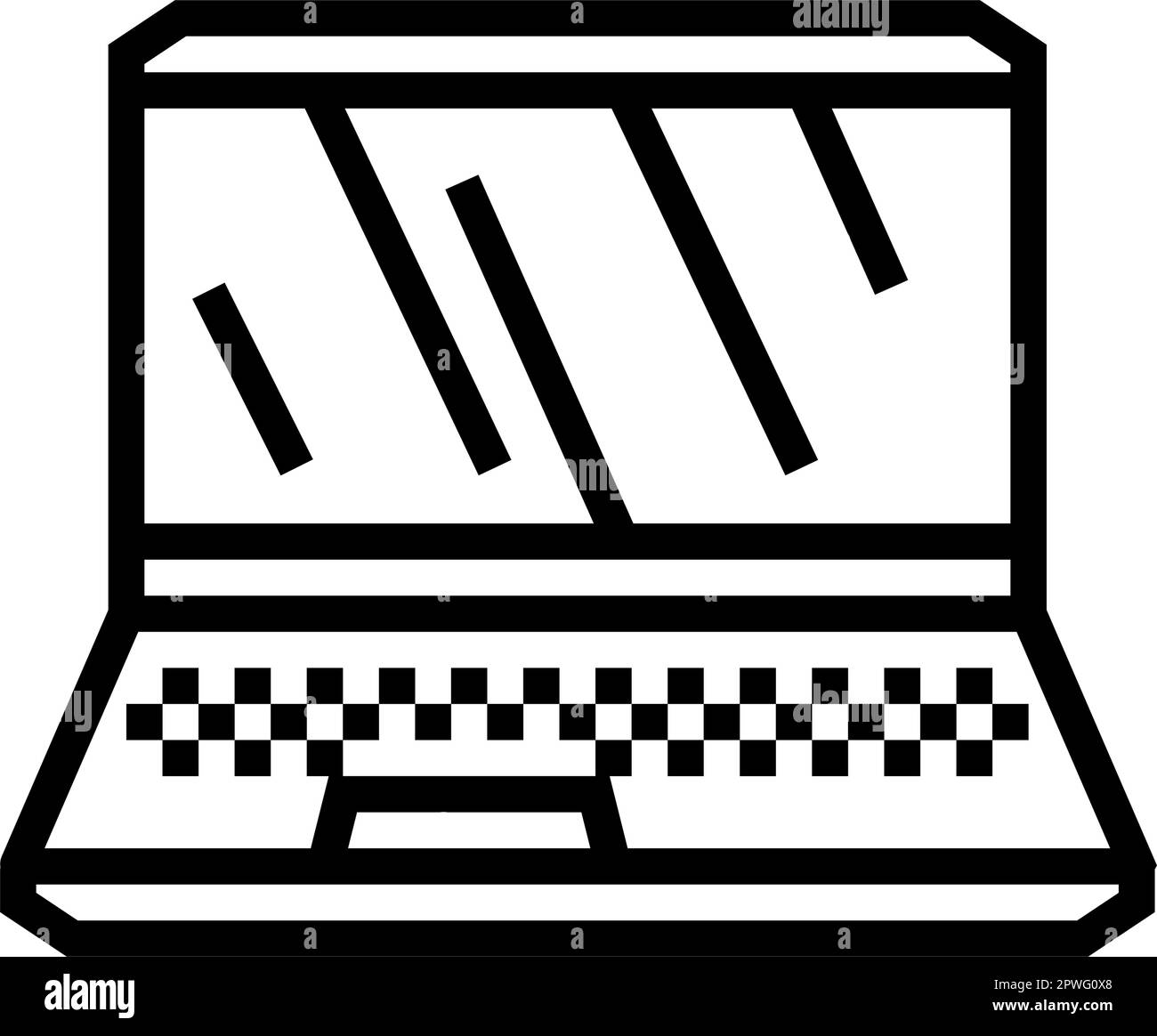 laptop gaming line icon vector illustration Stock Vector Image & Art ...