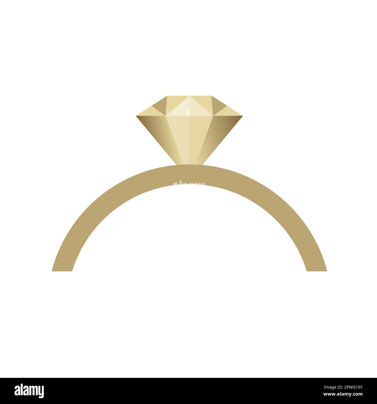 Ring Diamond Icon Design Template. Gold palette, isolated vector ...