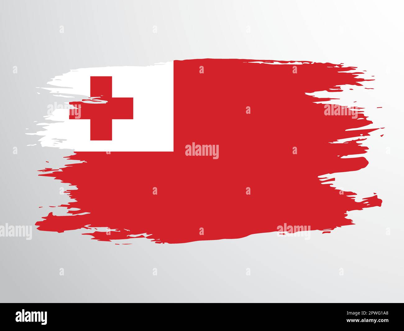 Flag of Tonga hand drawn with a brush Stock Vector Image & Art - Alamy