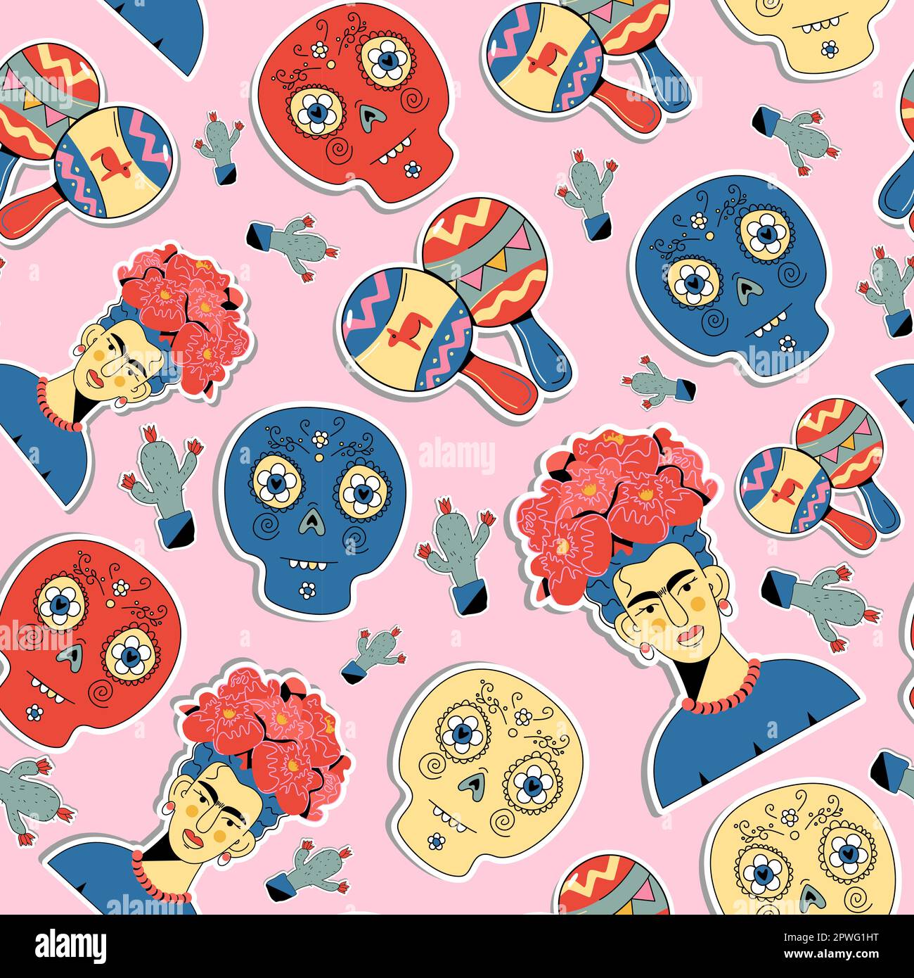 vector illustration with design for the Mexican holiday.Pattern with ...