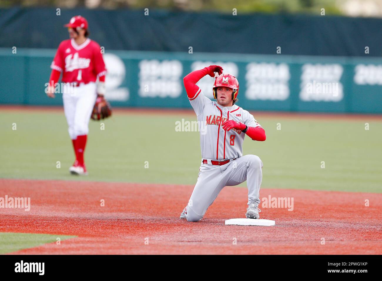 BLOOMINGTON, IN - APRIL 30: Maryland infielder Kevin Keister (8 ...