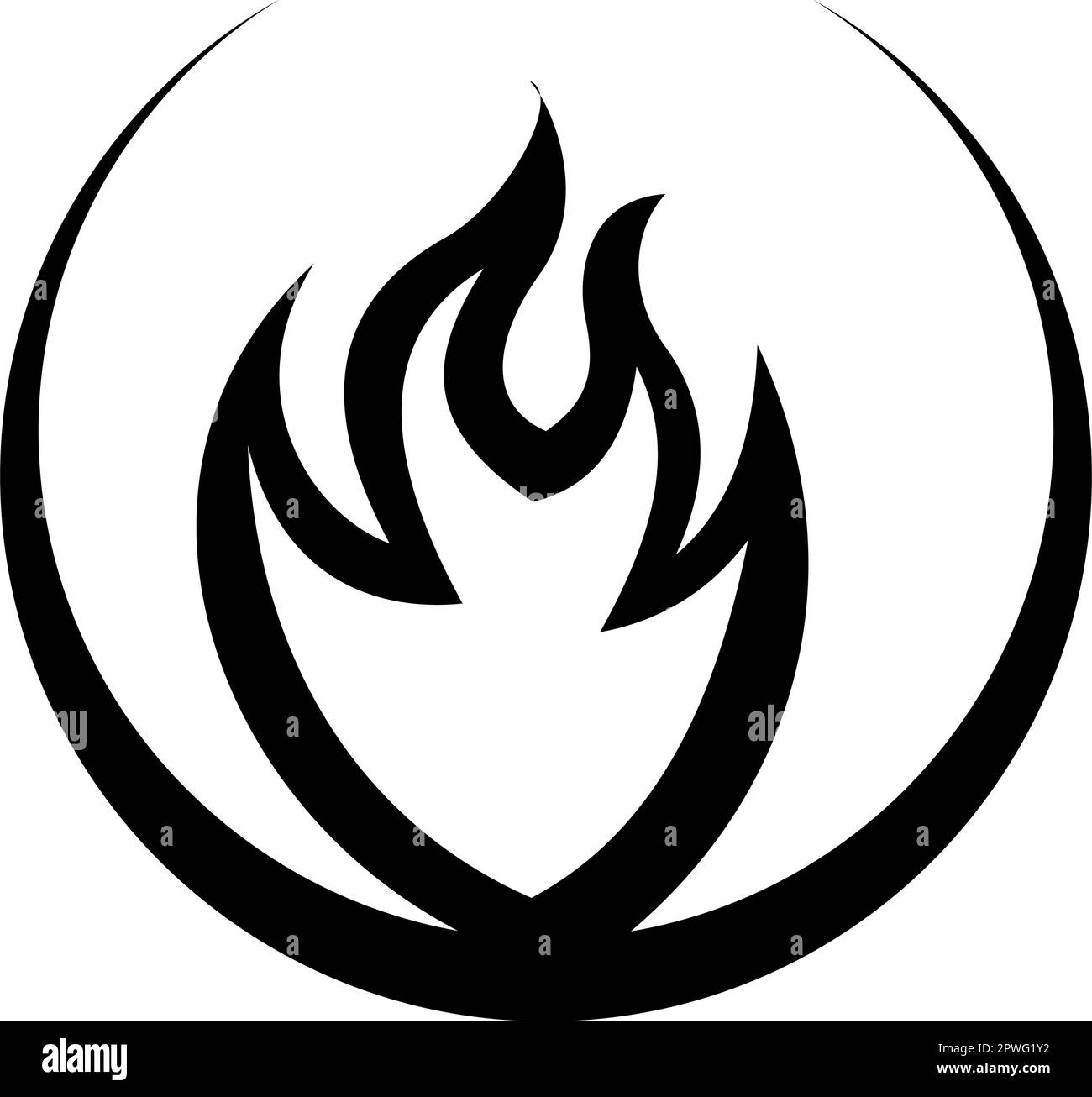 Flame Icon - Fire symbol of the elements, simple and clean vector ...