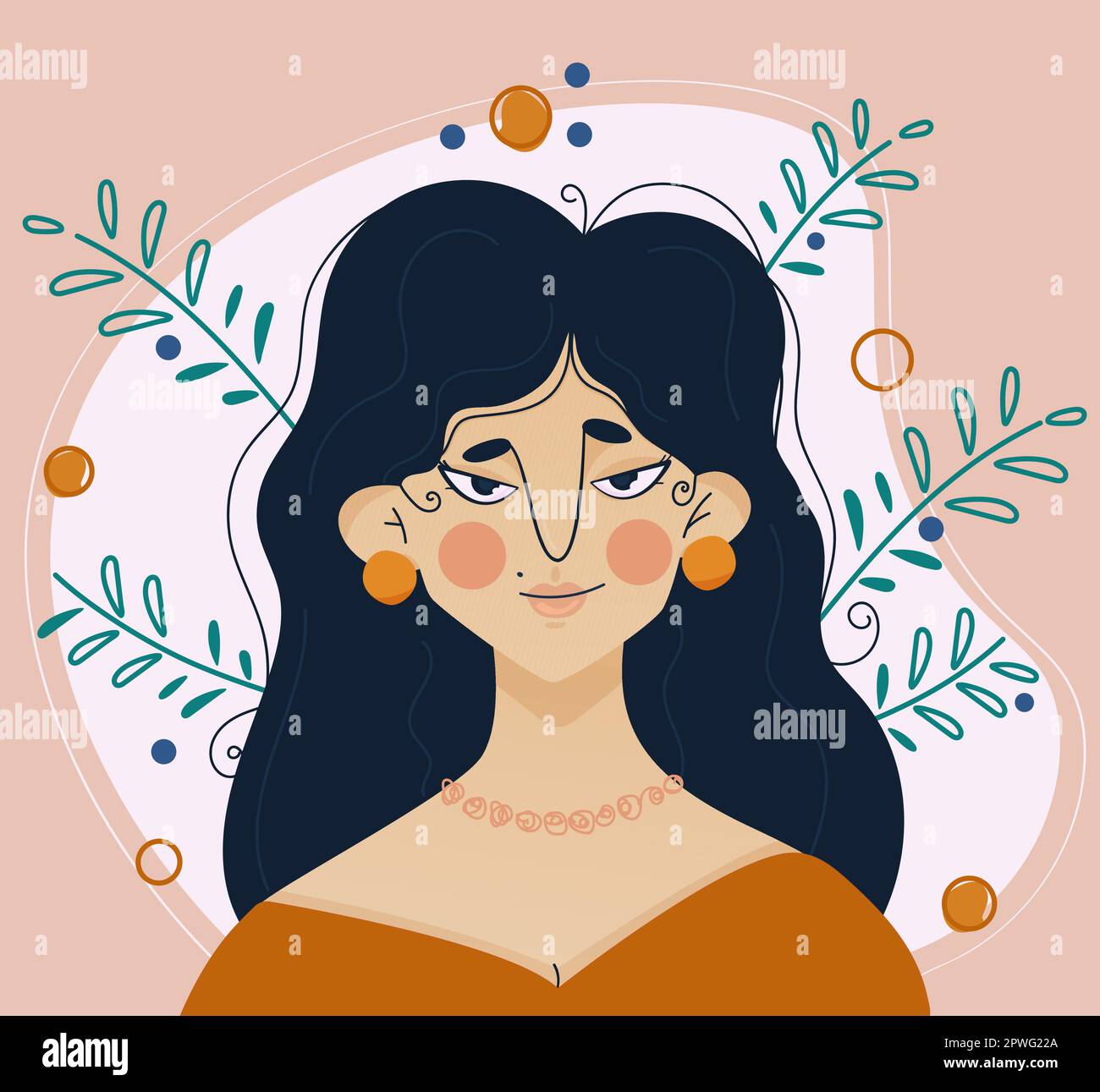 Happy beautiful young woman. Good mood and cheerful character. Portrait ...