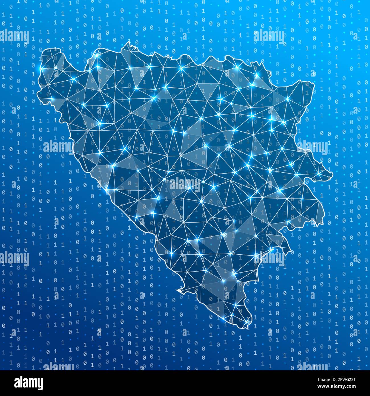Network map of Bosnia. Country digital connections map. Technology ...