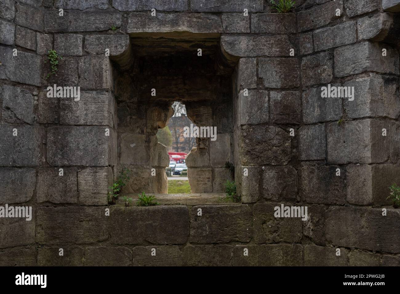 Aged Textured Wall of an Old Structure Part of Fortification in York ...
