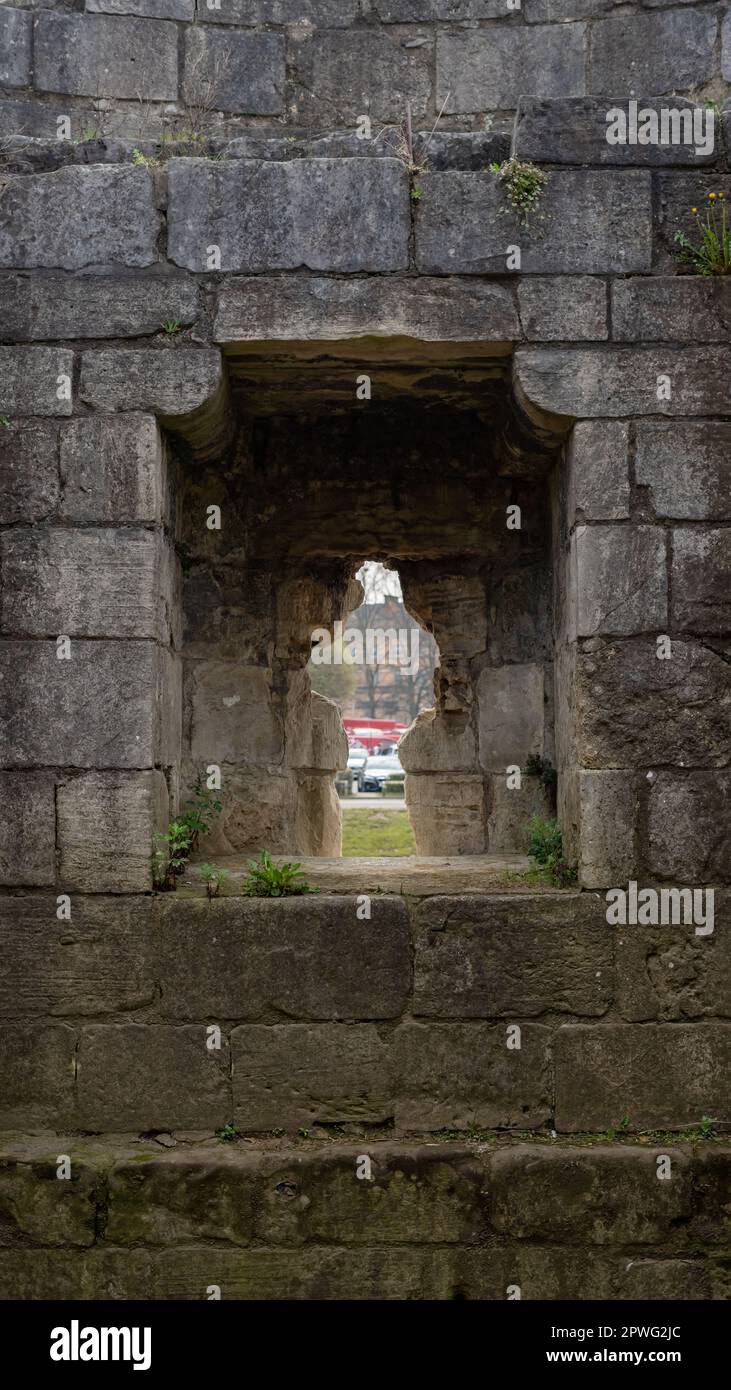 Aged Textured Wall of an Old Structure Part of fortification in York ...