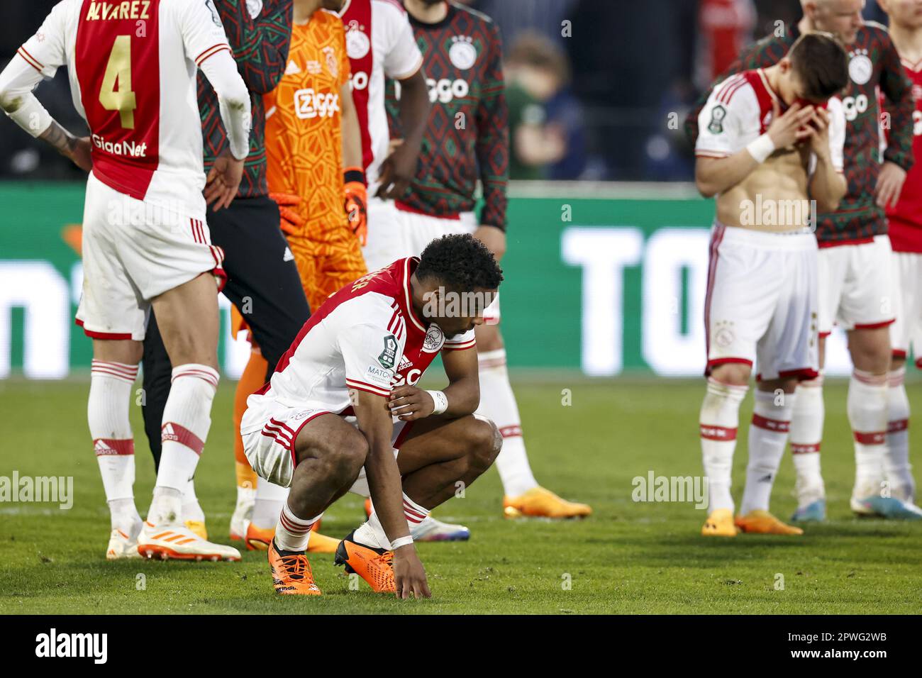 ROTTERDAM - (lr) Edson Alvarez of Ajax, Jurrien Timber of Ajax, Francisco Conceicao of Ajax ...