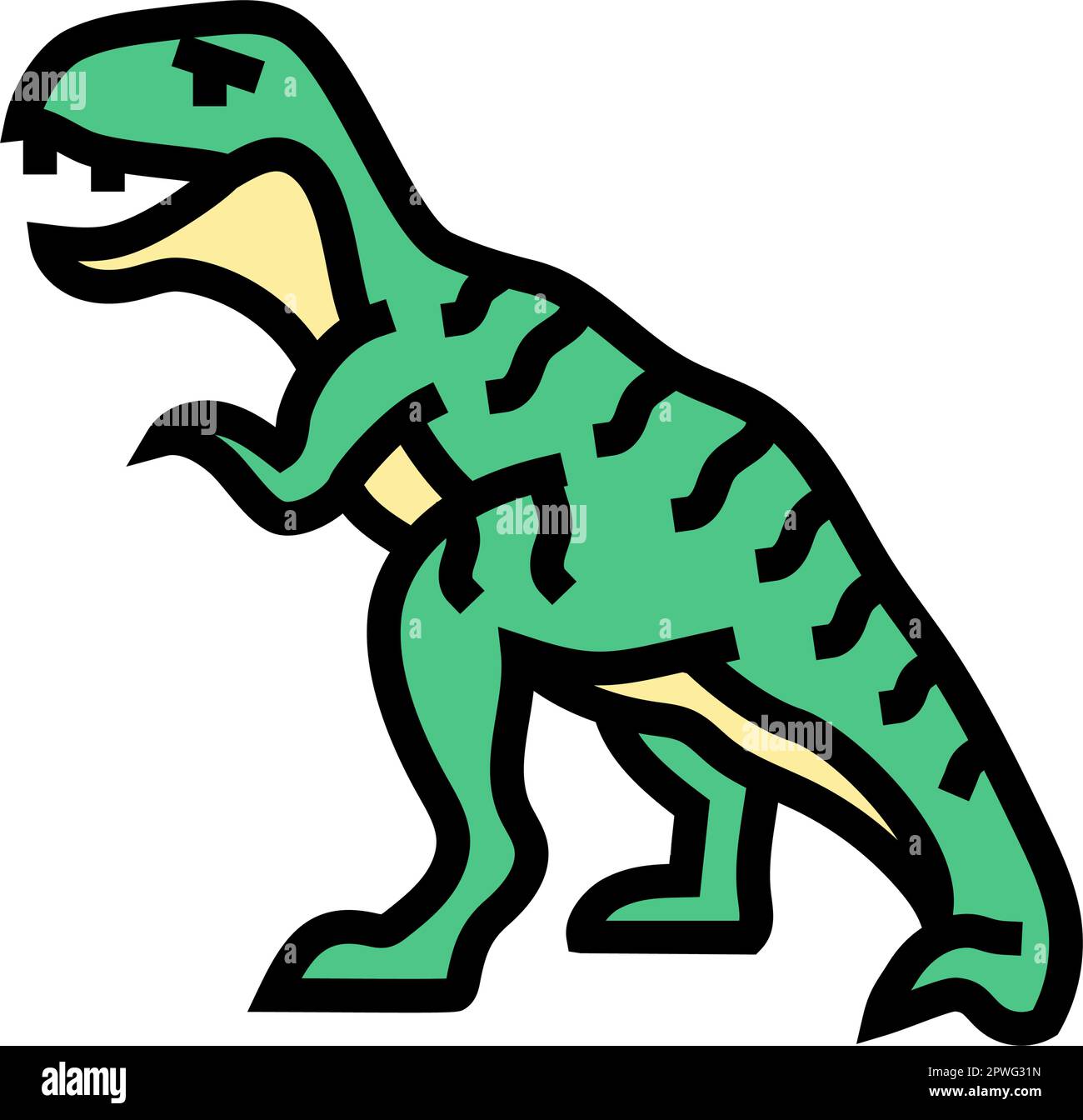 tyrannosaurus rex dinosaur animal color icon vector illustration Stock ...