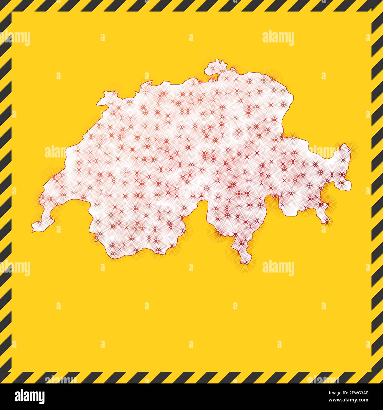 Switzerland closed - virus danger sign. Lock down country icon. Black ...