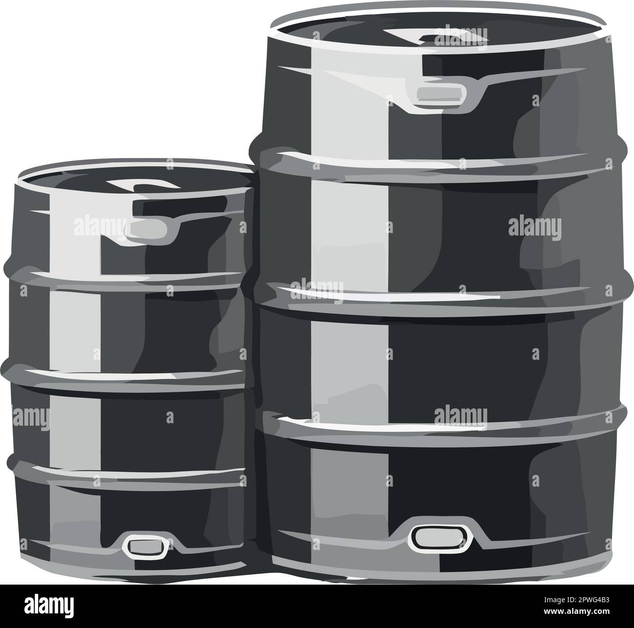 Aluminum beer barrels Stock Vector Images - Alamy