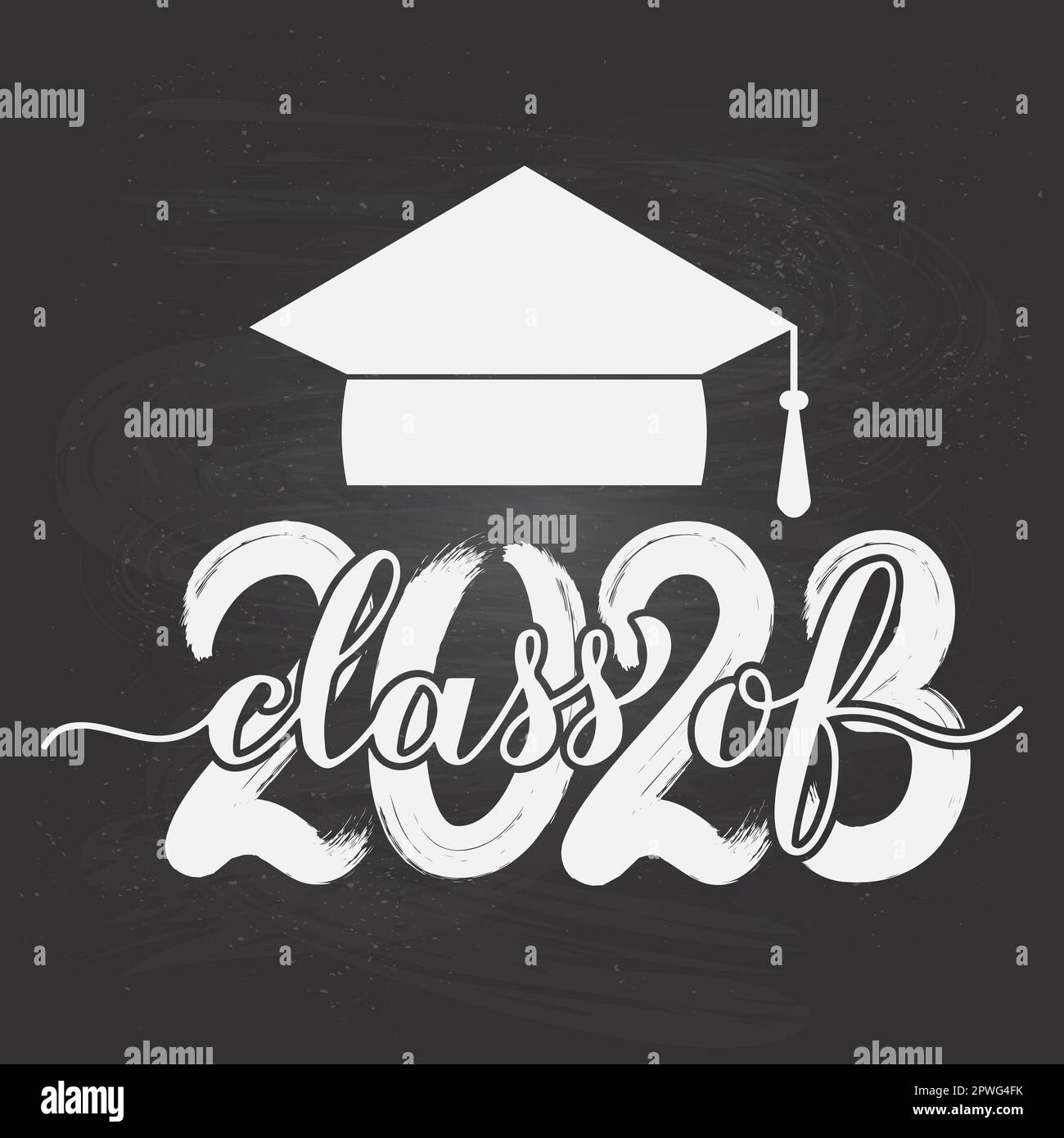 Class of 2023 hand lettered on chalkboard background. Congratulations ...