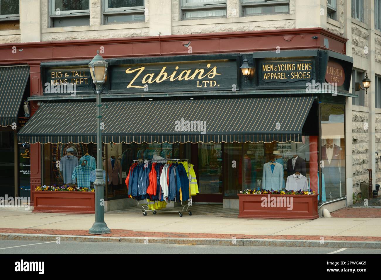 Zabians Clothing for Men vintage sign, Lee, Massachusetts Stock Photo ...