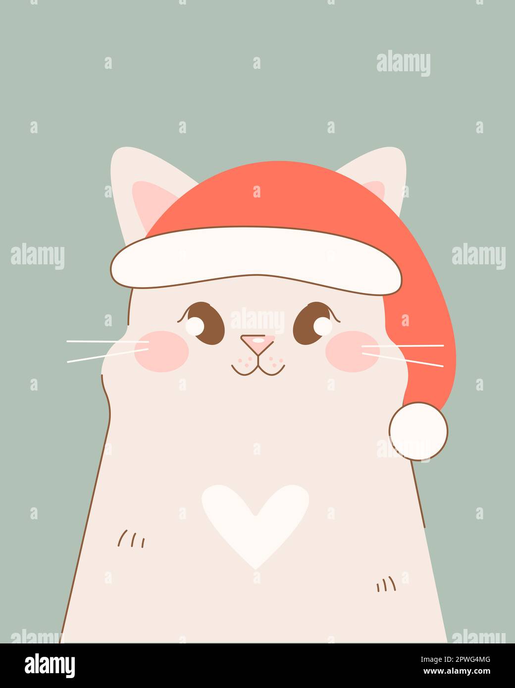 Cute cat in Christmas cap Stock Vector Image & Art - Alamy