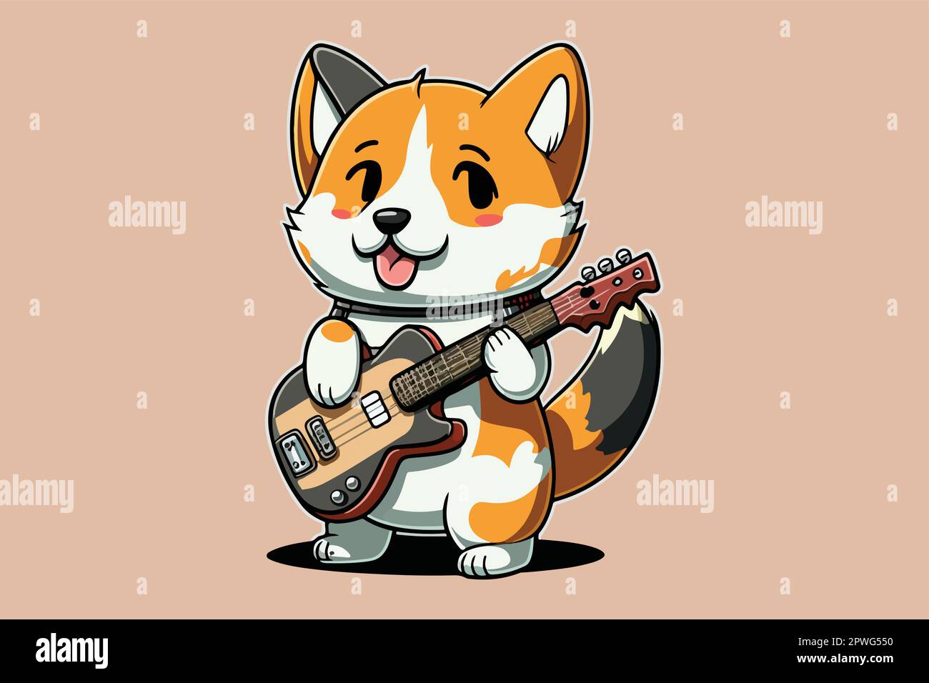Dog playing a guitar hi-res stock photography and images - Alamy