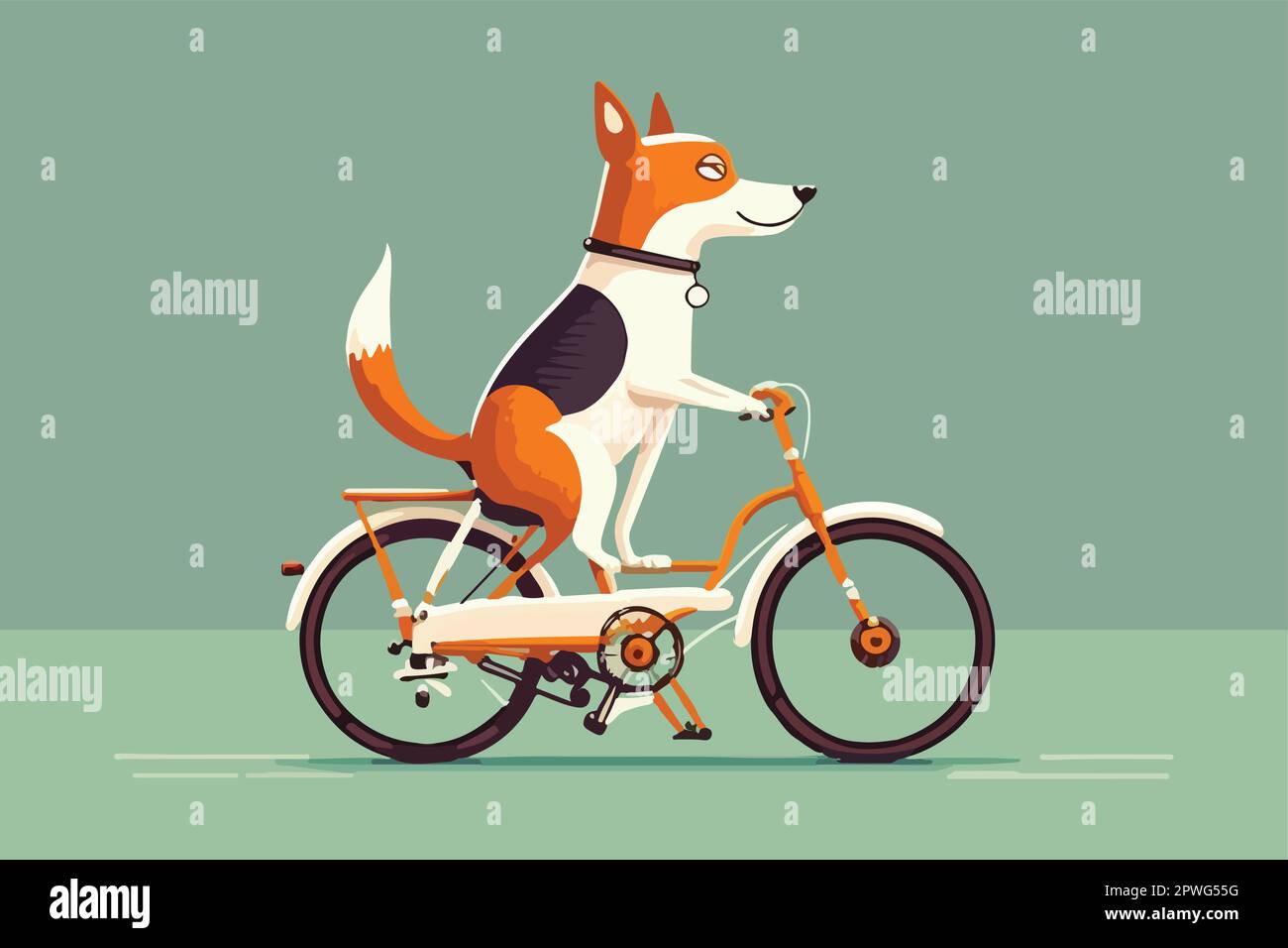 Dog riding bike cartoon hi-res stock photography and images - Alamy