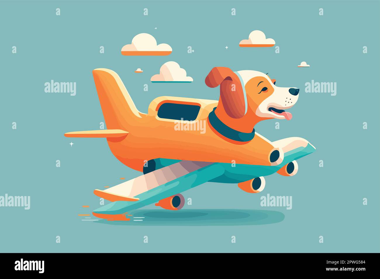 Flying plane dogs Stock Vector Images - Alamy