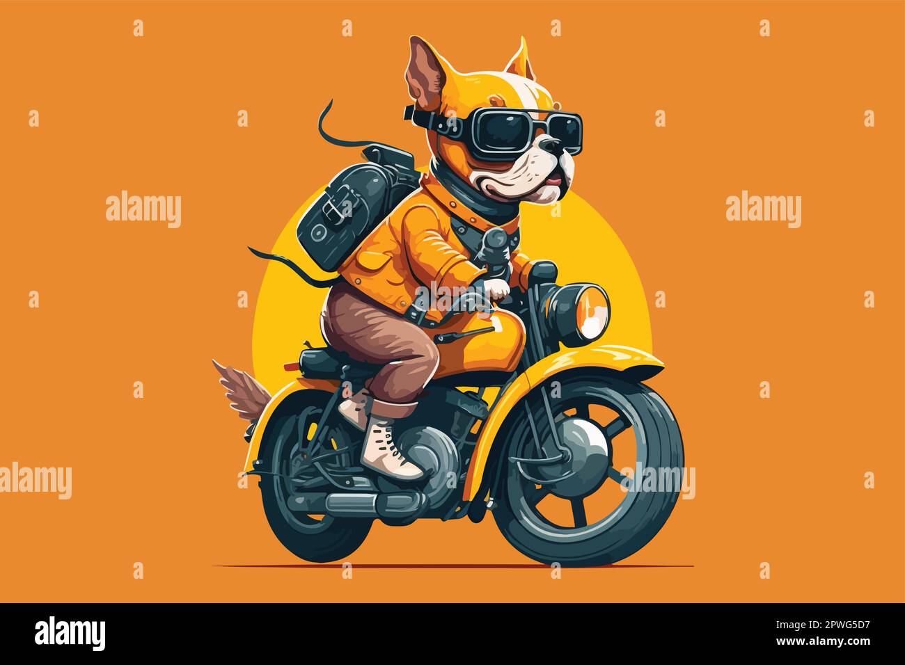 Adorable dog and motorcycle Stock Vector Images - Alamy