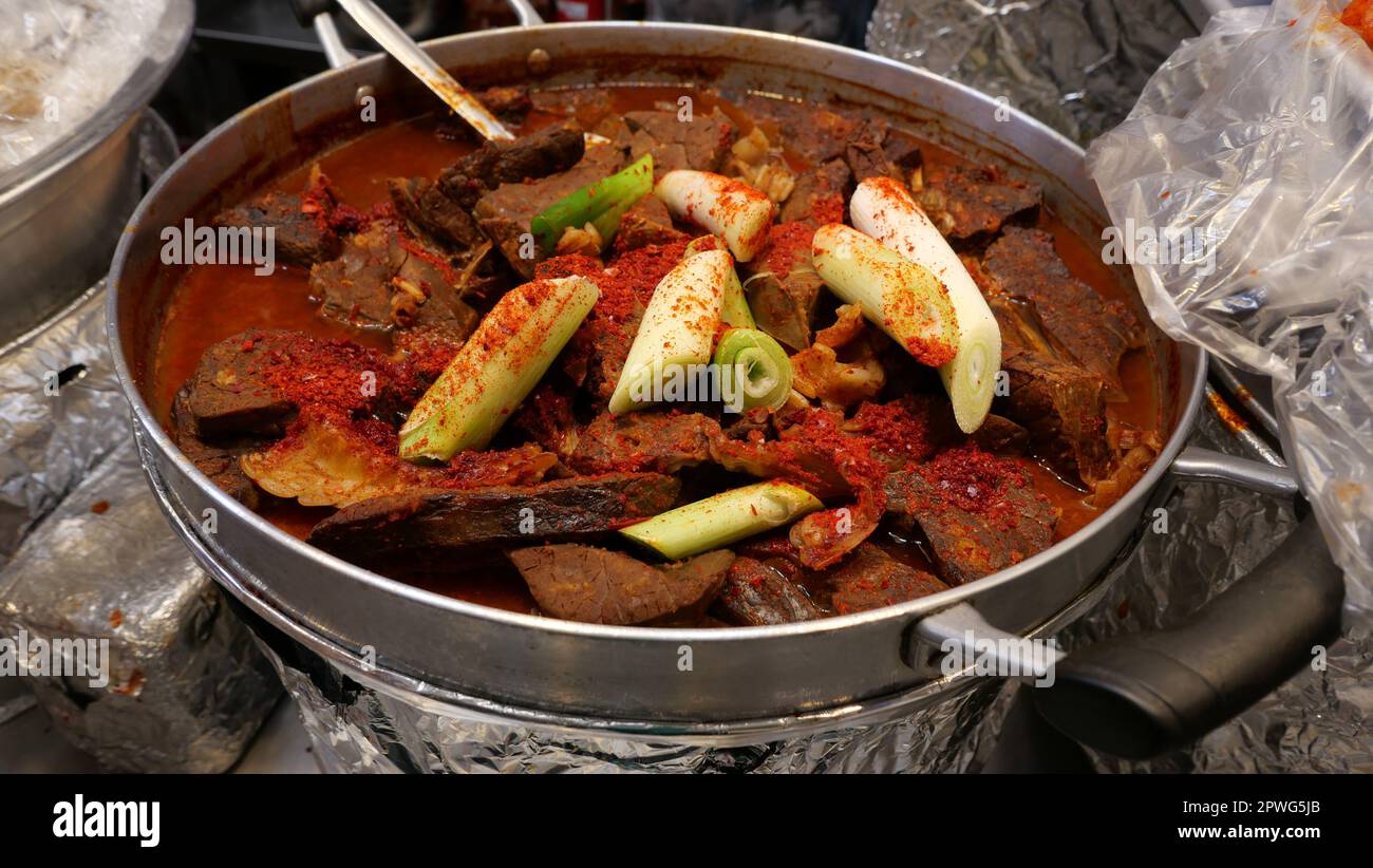 27 October 2022 - Seoul, South Korea: Food being cooked in Gwangjang ...