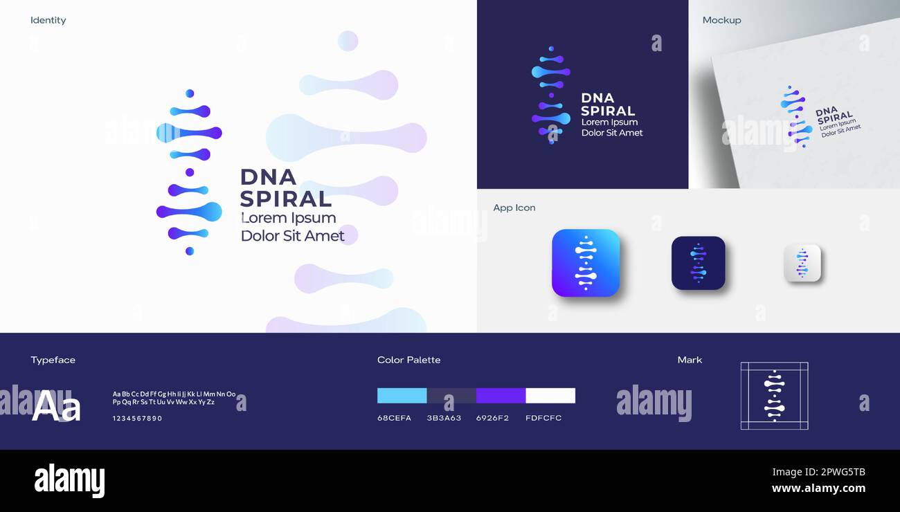 DNA Spiral Abstract Vector Sign Symbol Logo Template. Concept Identity ...