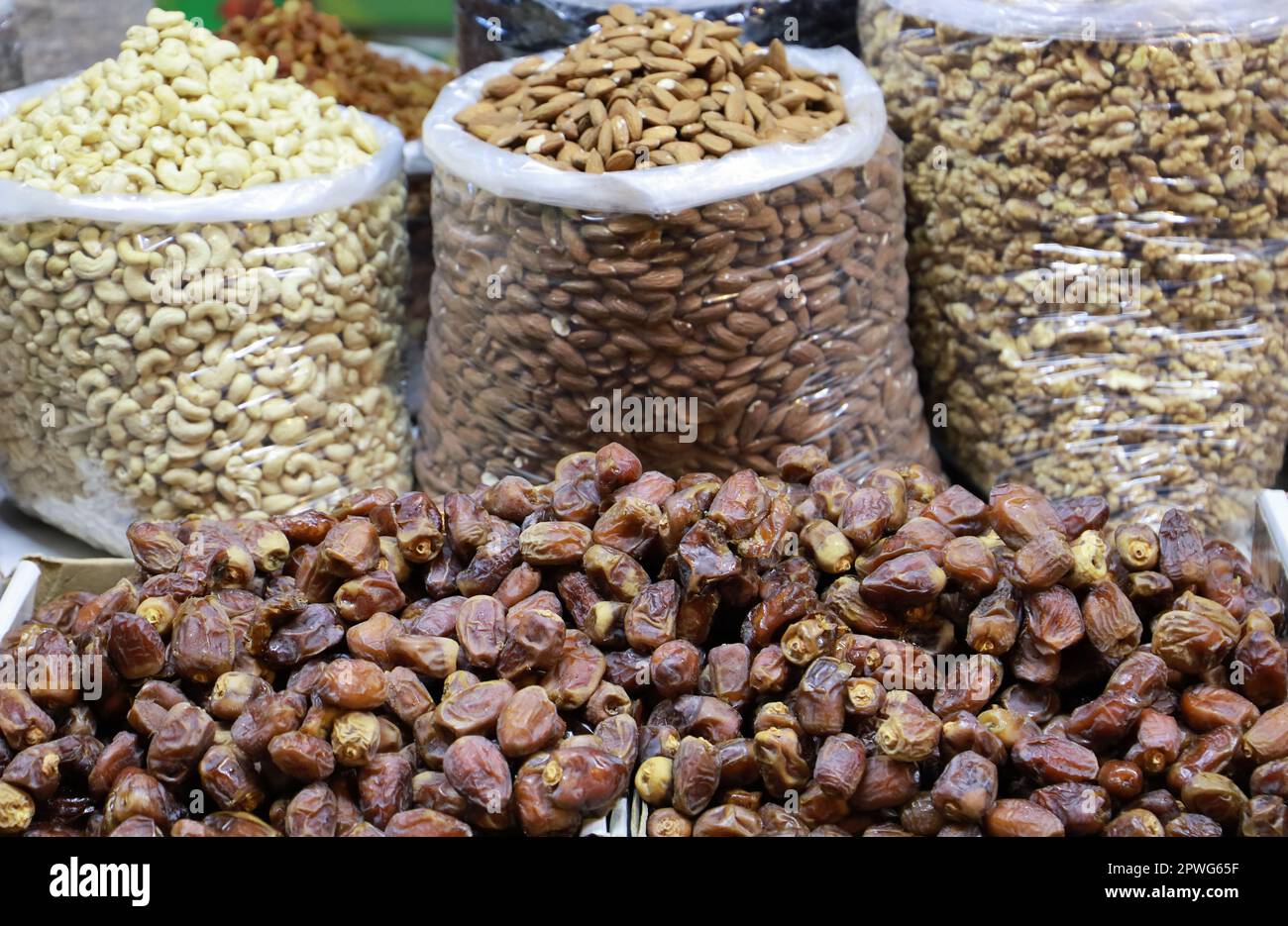 Dried fruits at a market stall in Morocco Stock Photo - Alamy
