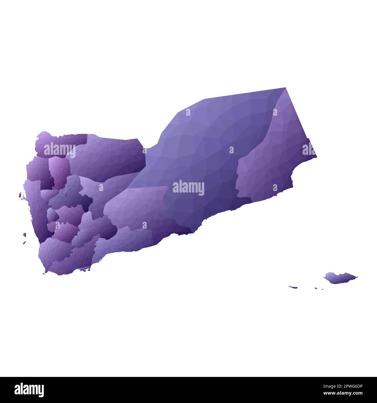 Yemen map. Geometric style country outline. Pretty violet vector illustration Stock Vector Image ...