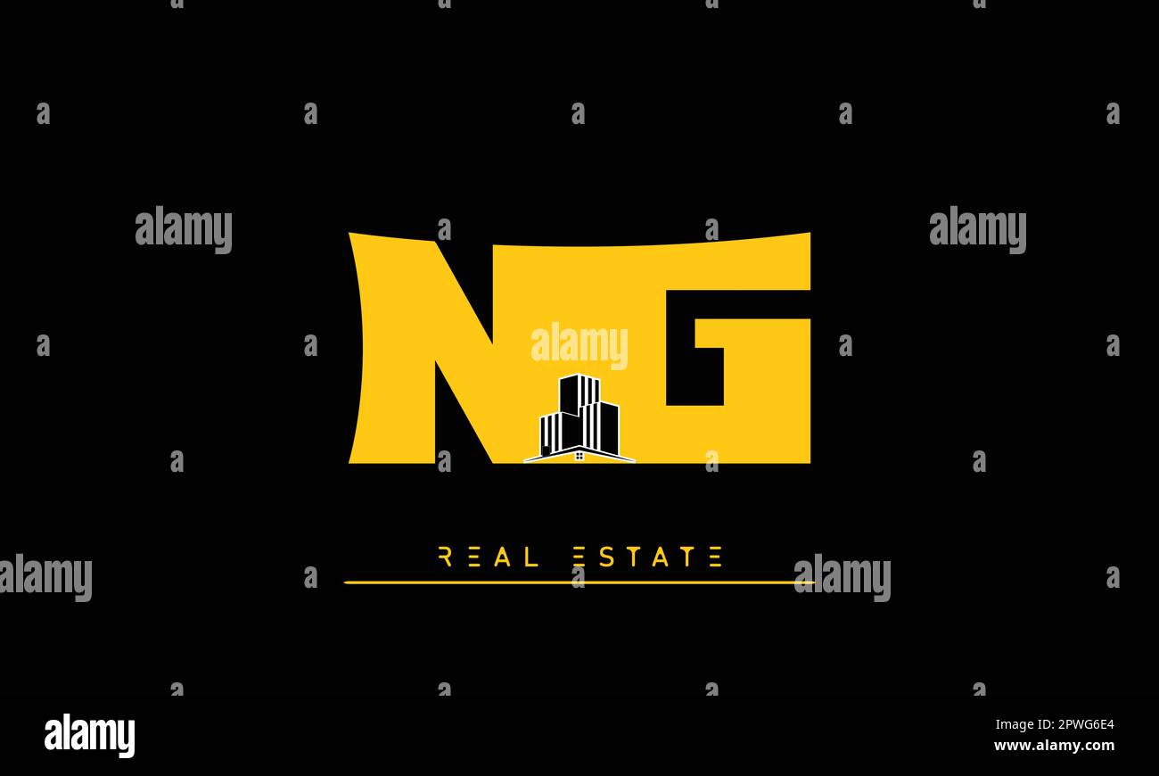 Real Estate letters Modern Creative logo NG , GN Stock Vector Image ...
