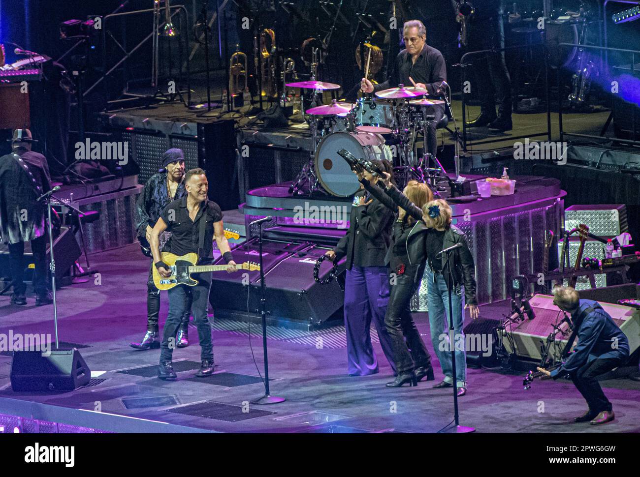 BARCELONA, SPAIN - APRIL 28 Bruce Springsteen, performs on stage at ...