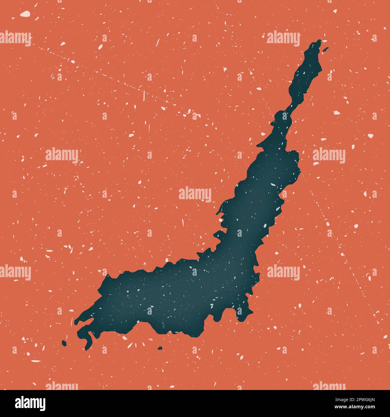 Lembeh vintage map. Grunge map of the island with distressed texture ...