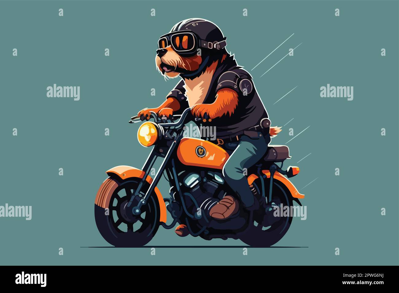 Adorable dog and motorcycle Stock Vector Images - Alamy