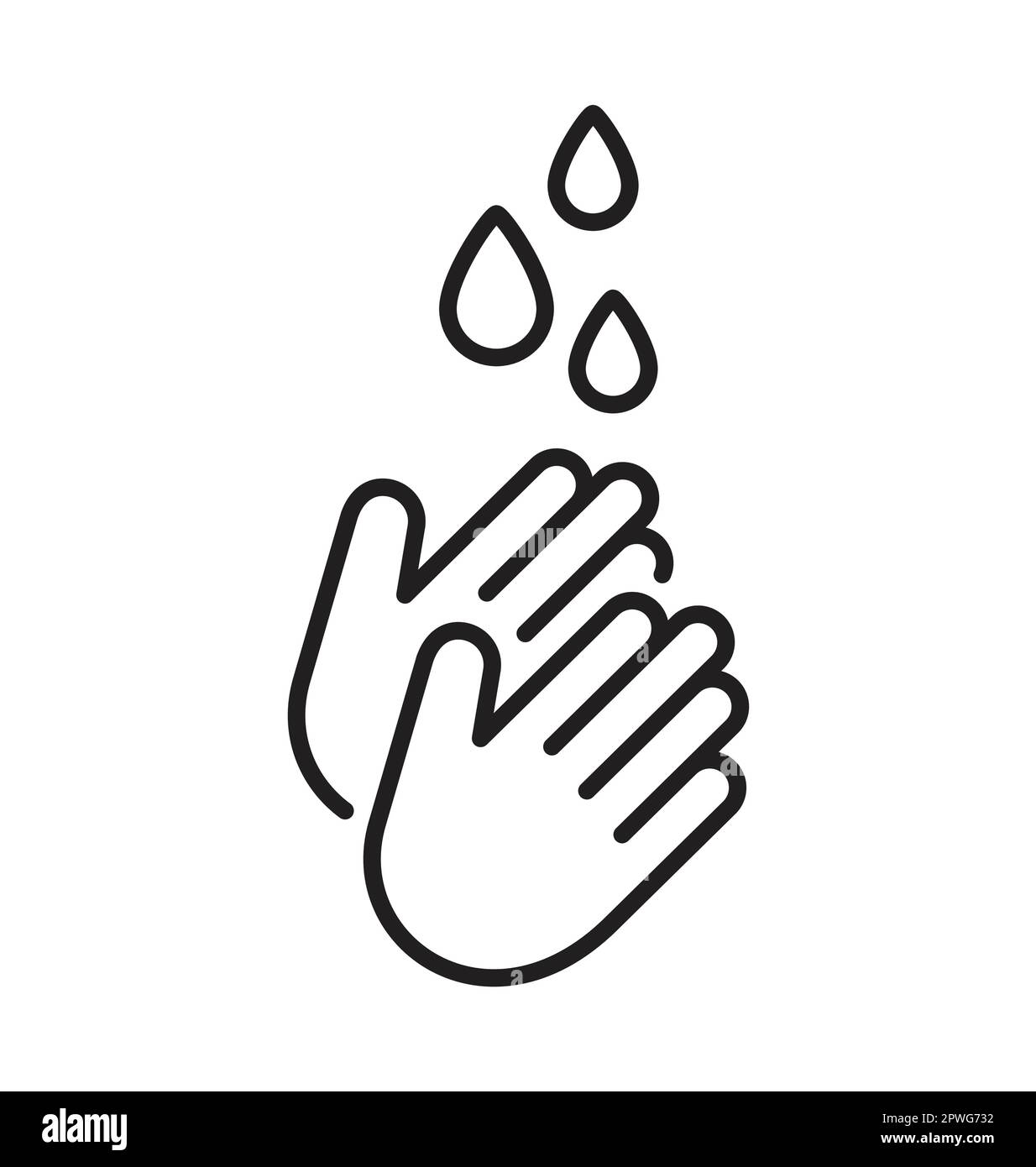 simple hands wash washing disinfectant cleaning symbol outline black ...