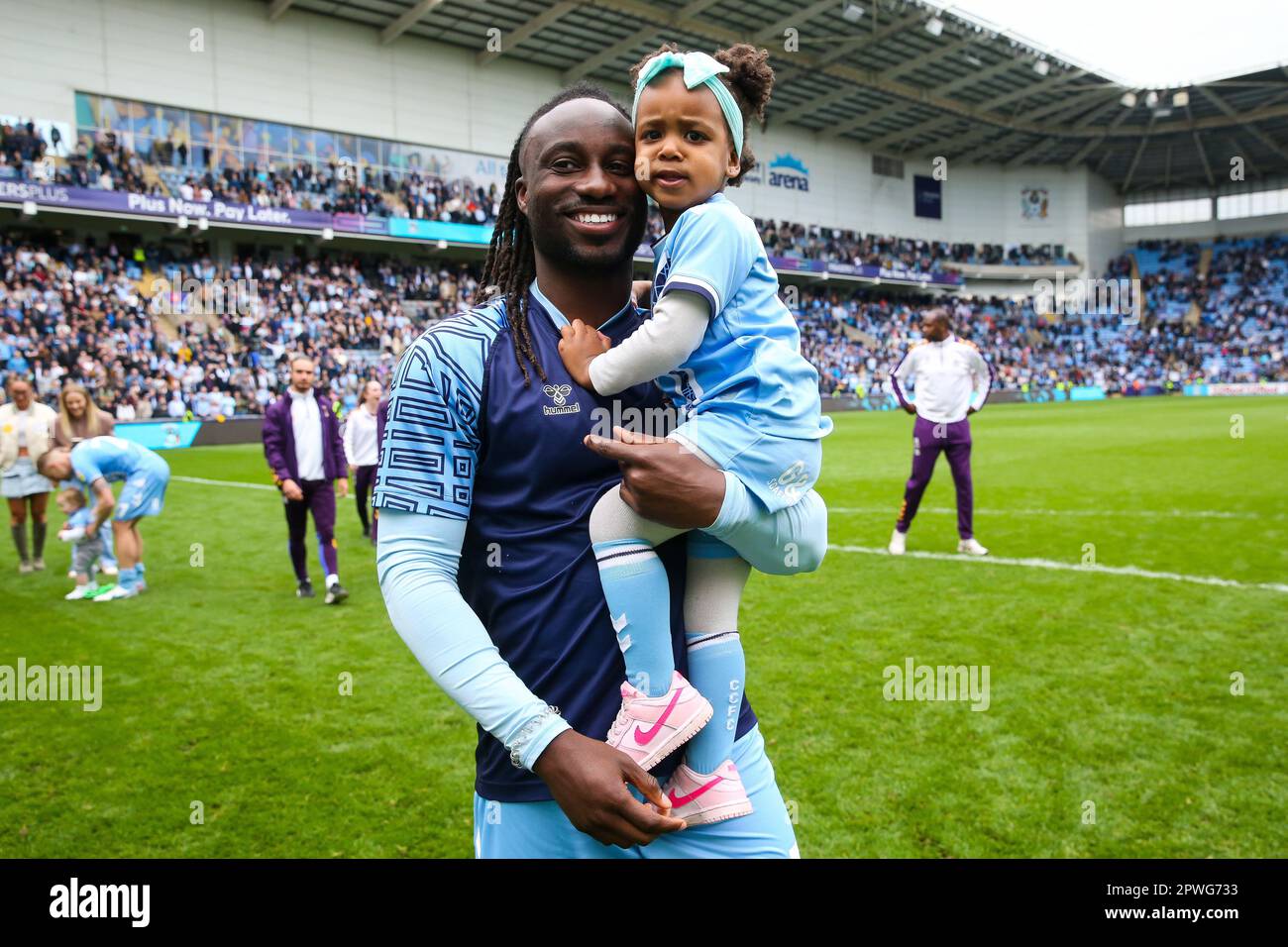 Coventry City's Fankaty Dabo walks across the pitch at the end of the ...