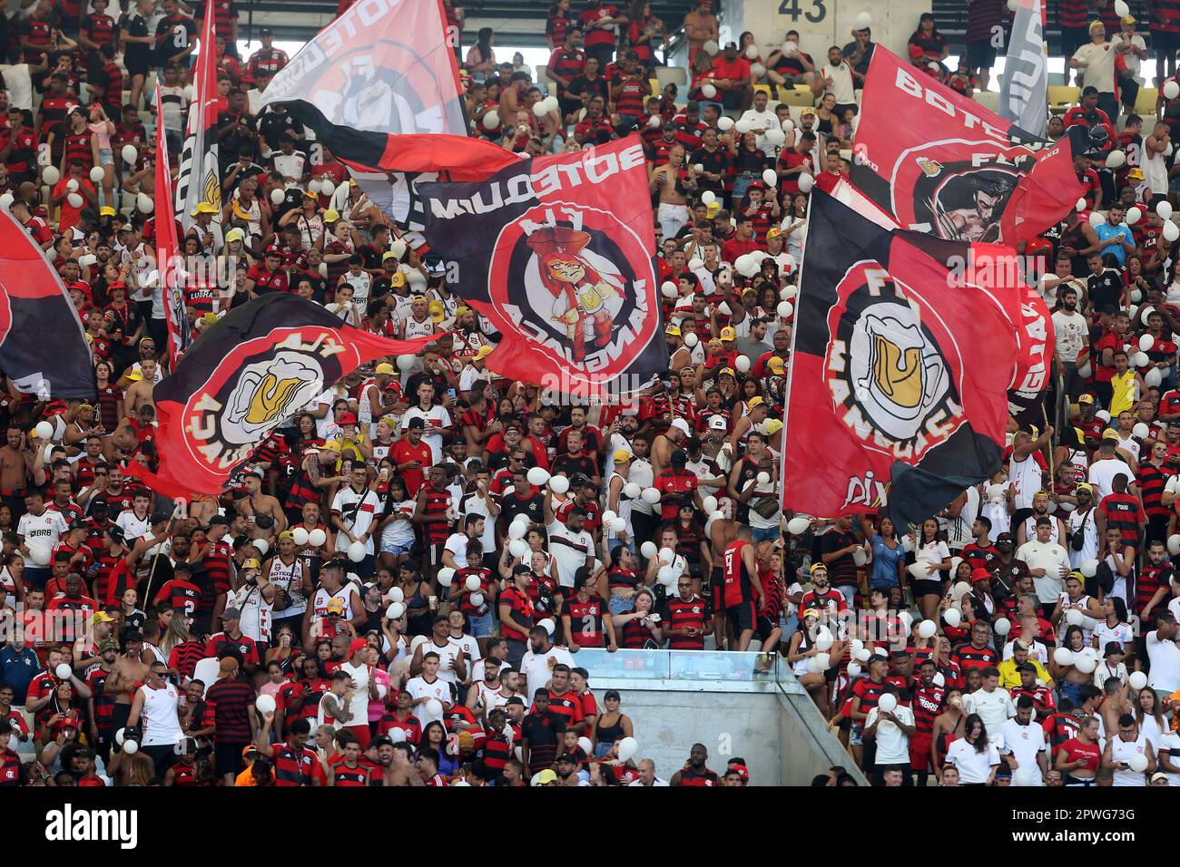 Rio de Janeiro, Brazil, 30th Apr, 2023. Supporters of Flamengo, during ...