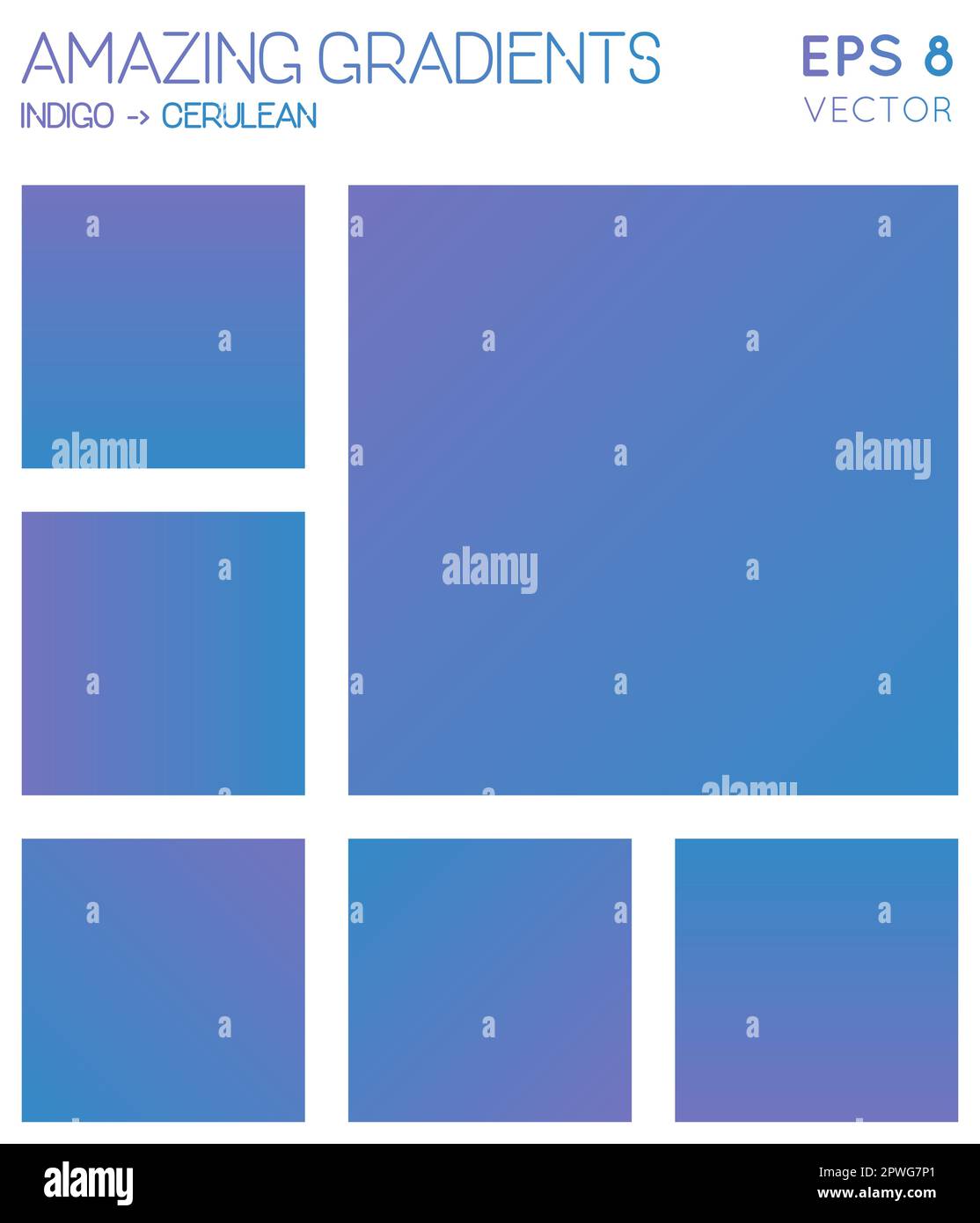 Colorful gradients in indigo and cerulean color tones. Actual gradient ...