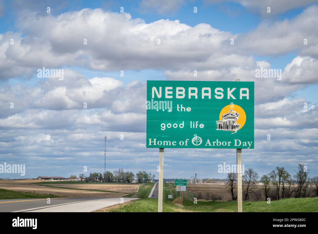 Nebraska, the good life, home of Arbor Day - roadside welcome sign at ...