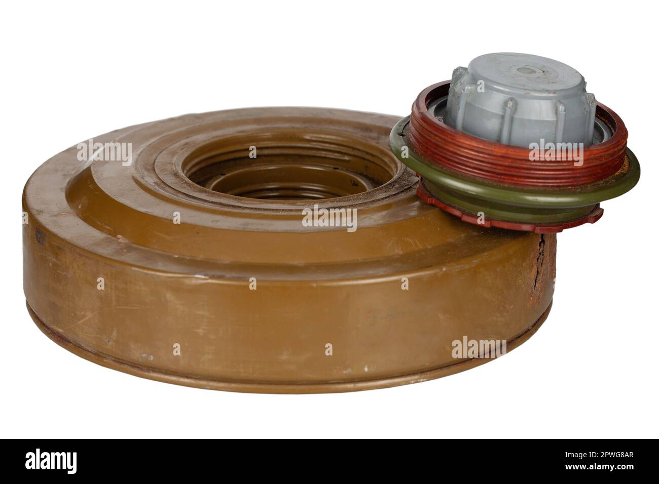 TM-62 Soviet anti-tank land mine isolated on white background Stock ...