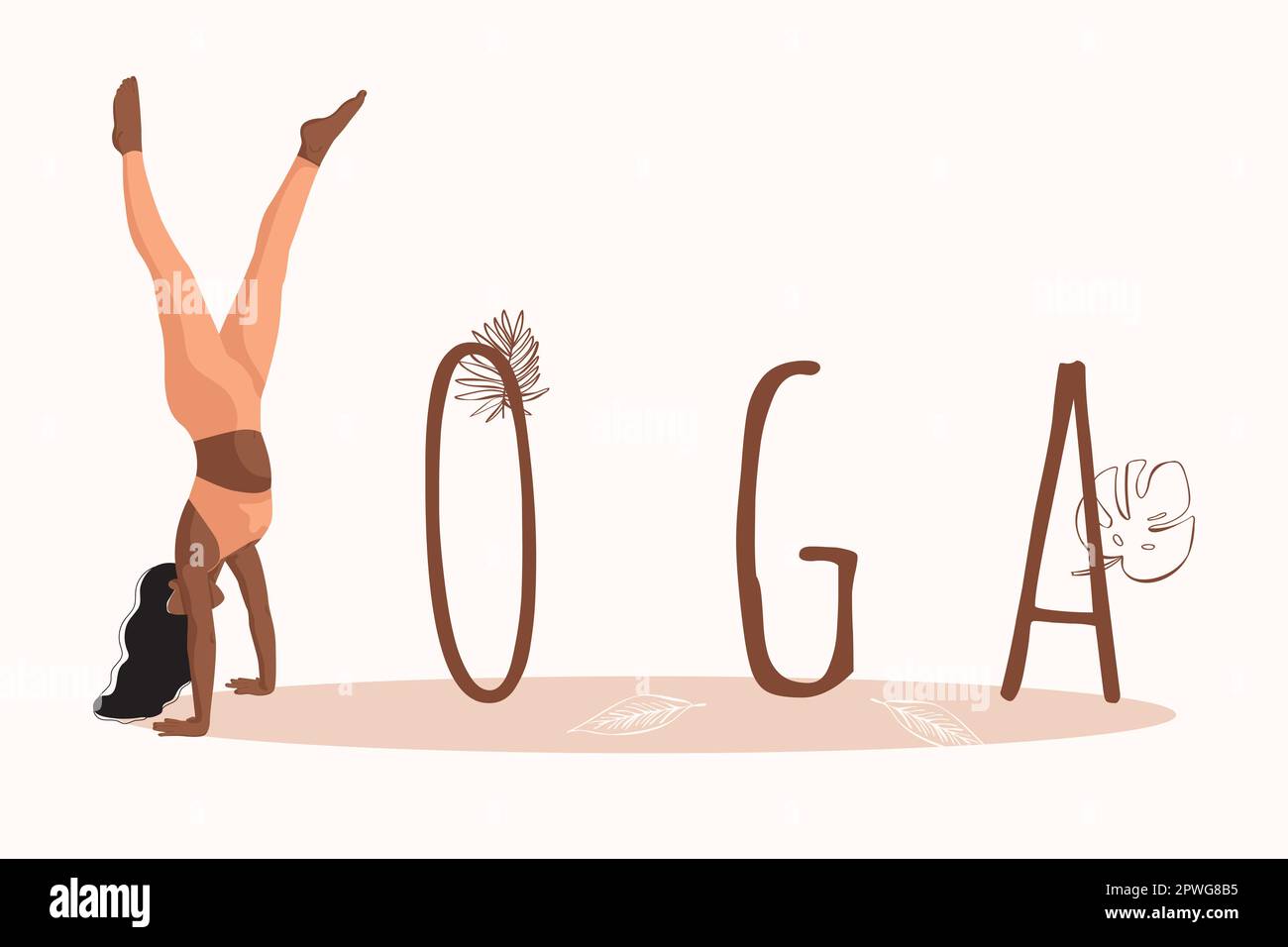 Yoga.Girl standing on her hands.Healthy lifestyle.Abstract poster ...