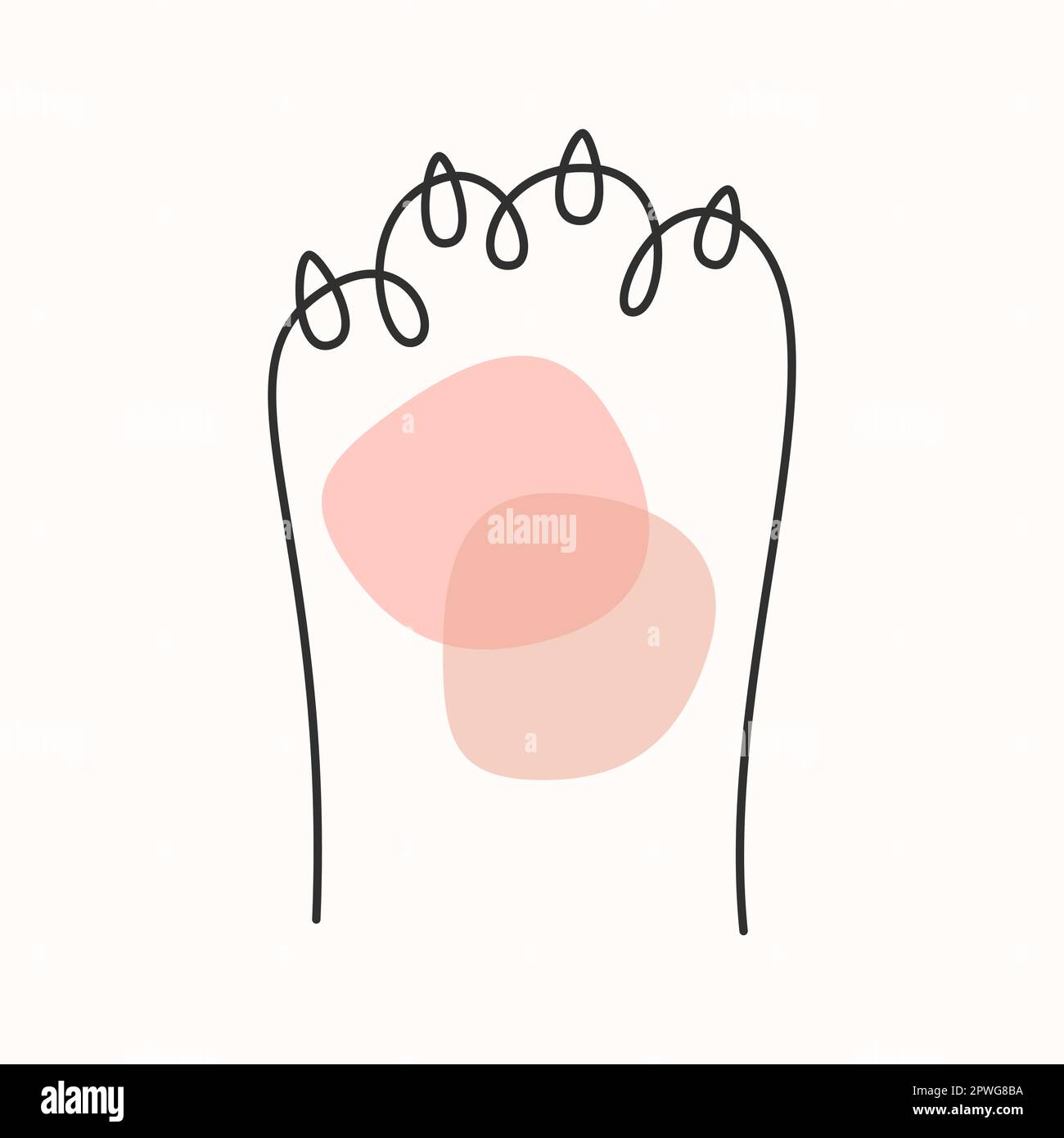 Cat paw footprint continuous line icon.Foot silhouette.Veterinary ...