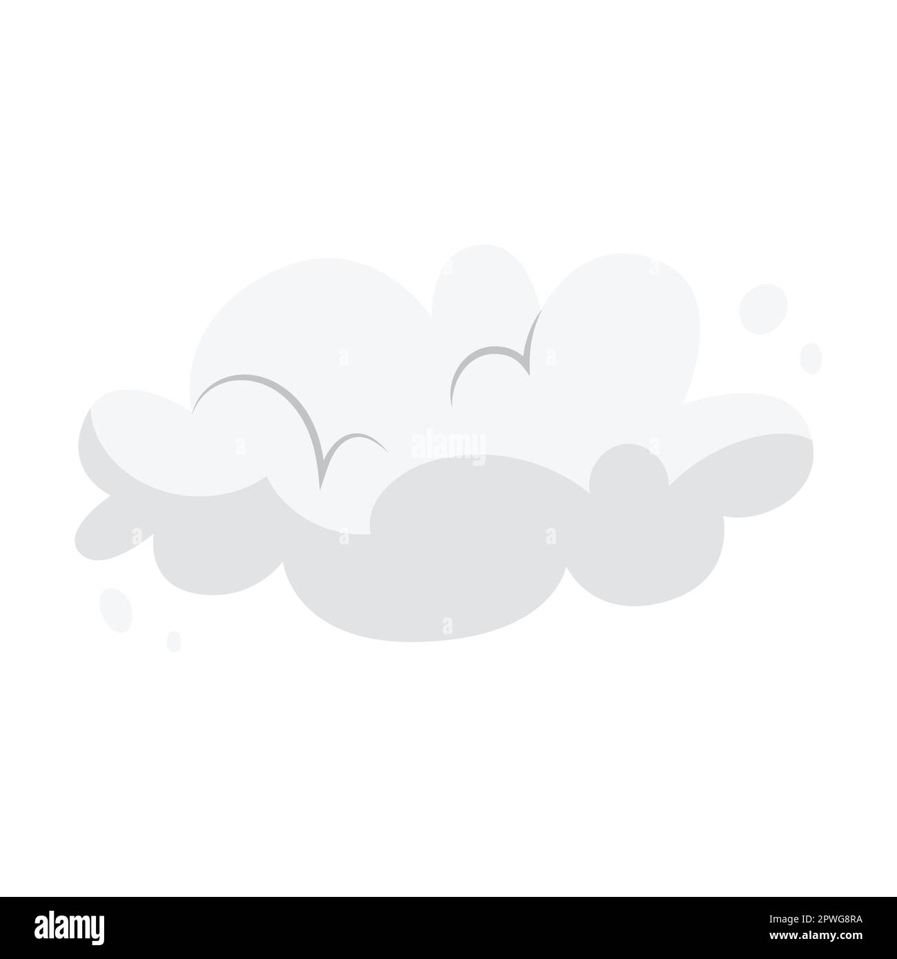 Cloud shape flat vector illustration. Cloudy sky element, heaven symbol ...