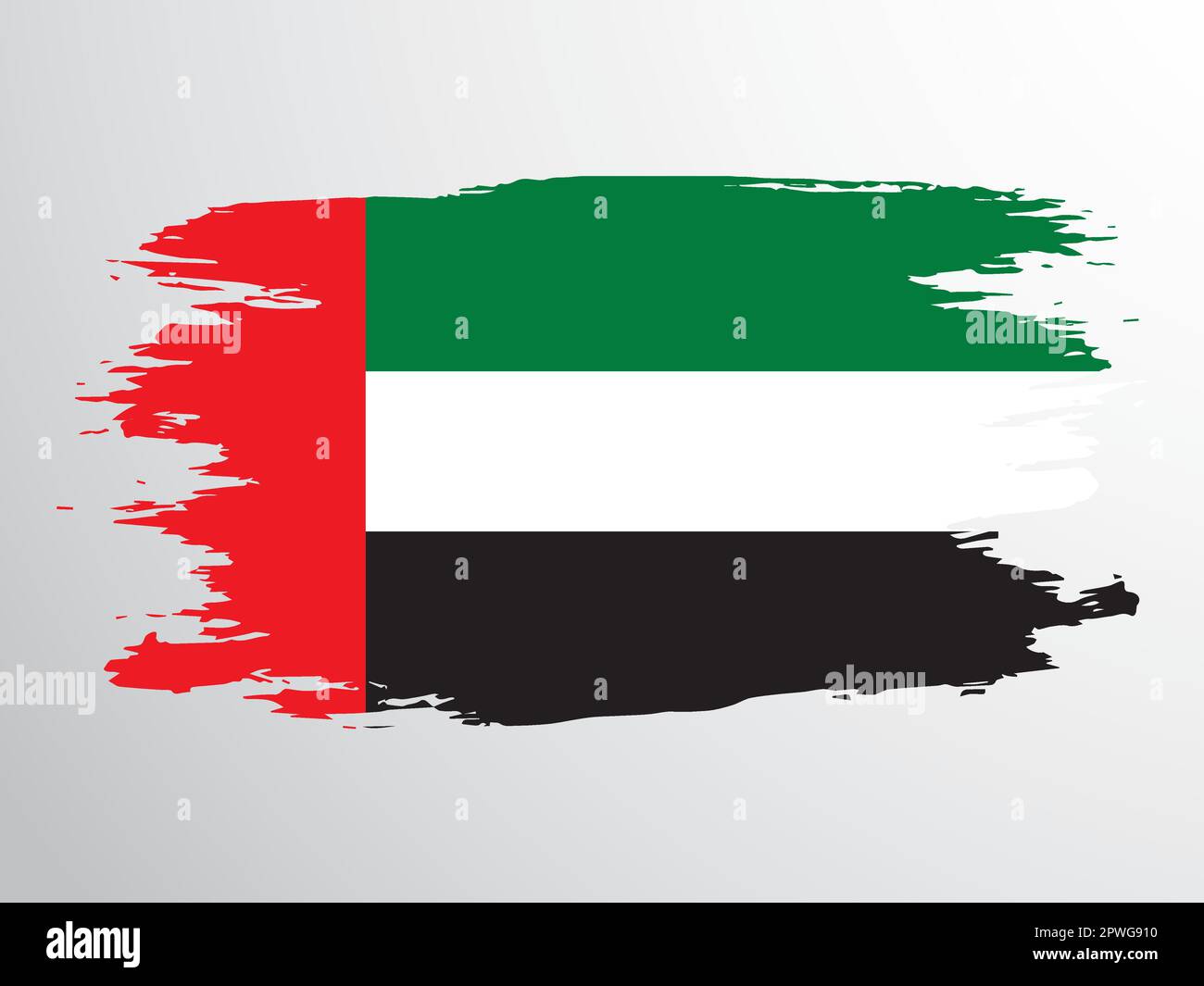 Flag of the United Arab Emirates hand drawn in brush Stock Vector Image ...