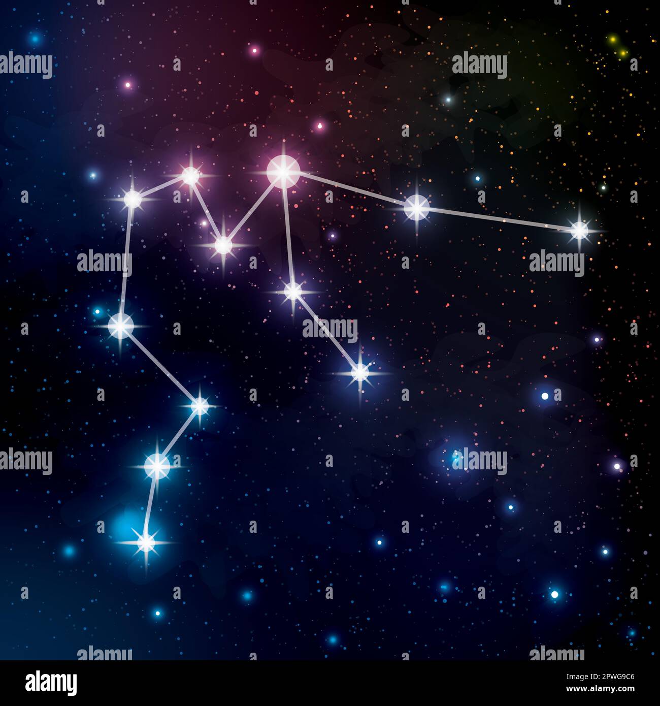 Aquarius constellation in the night sky Stock Vector Image & Art - Alamy
