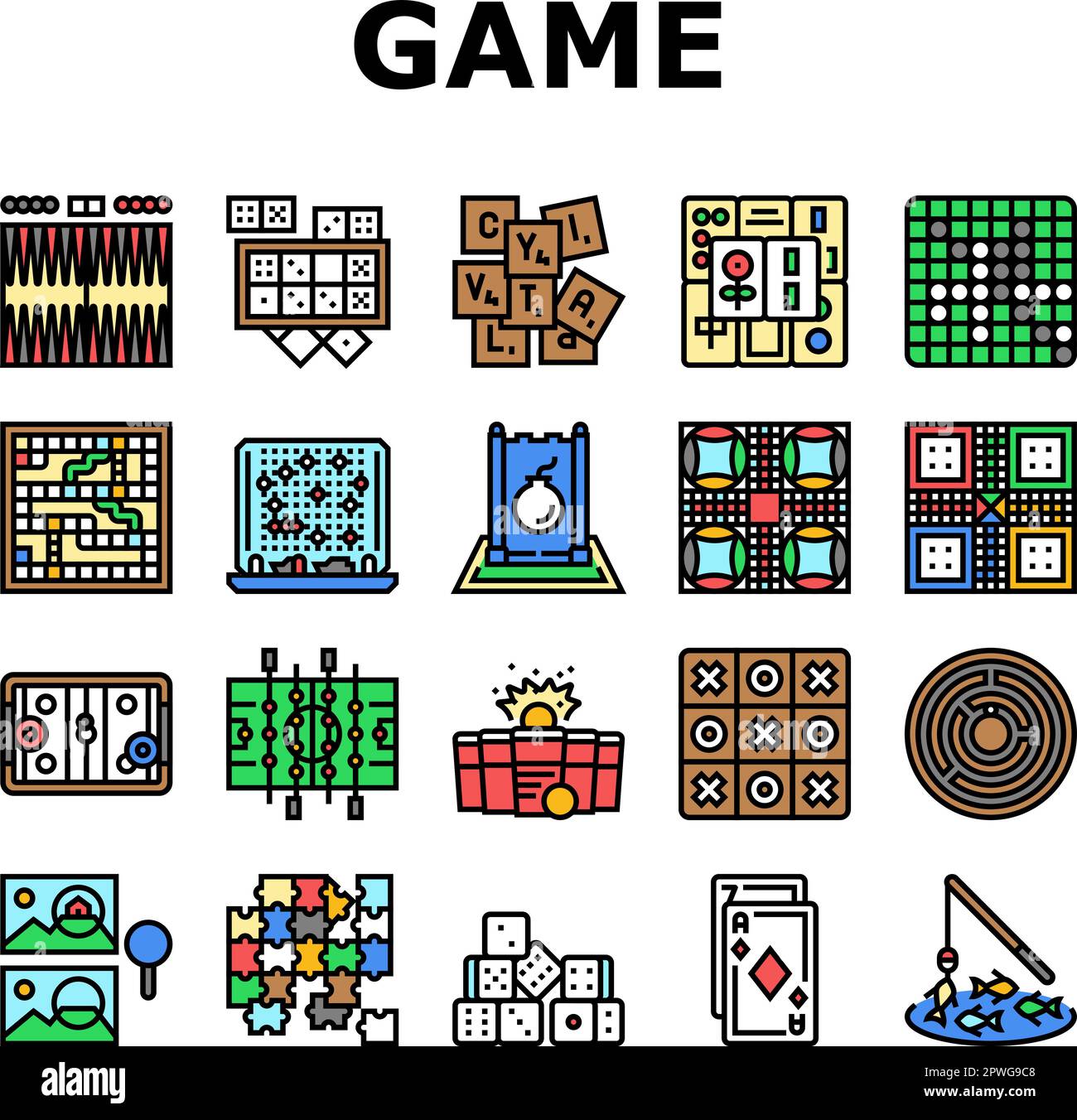 game table play board icons set vector Stock Vector Image & Art - Alamy