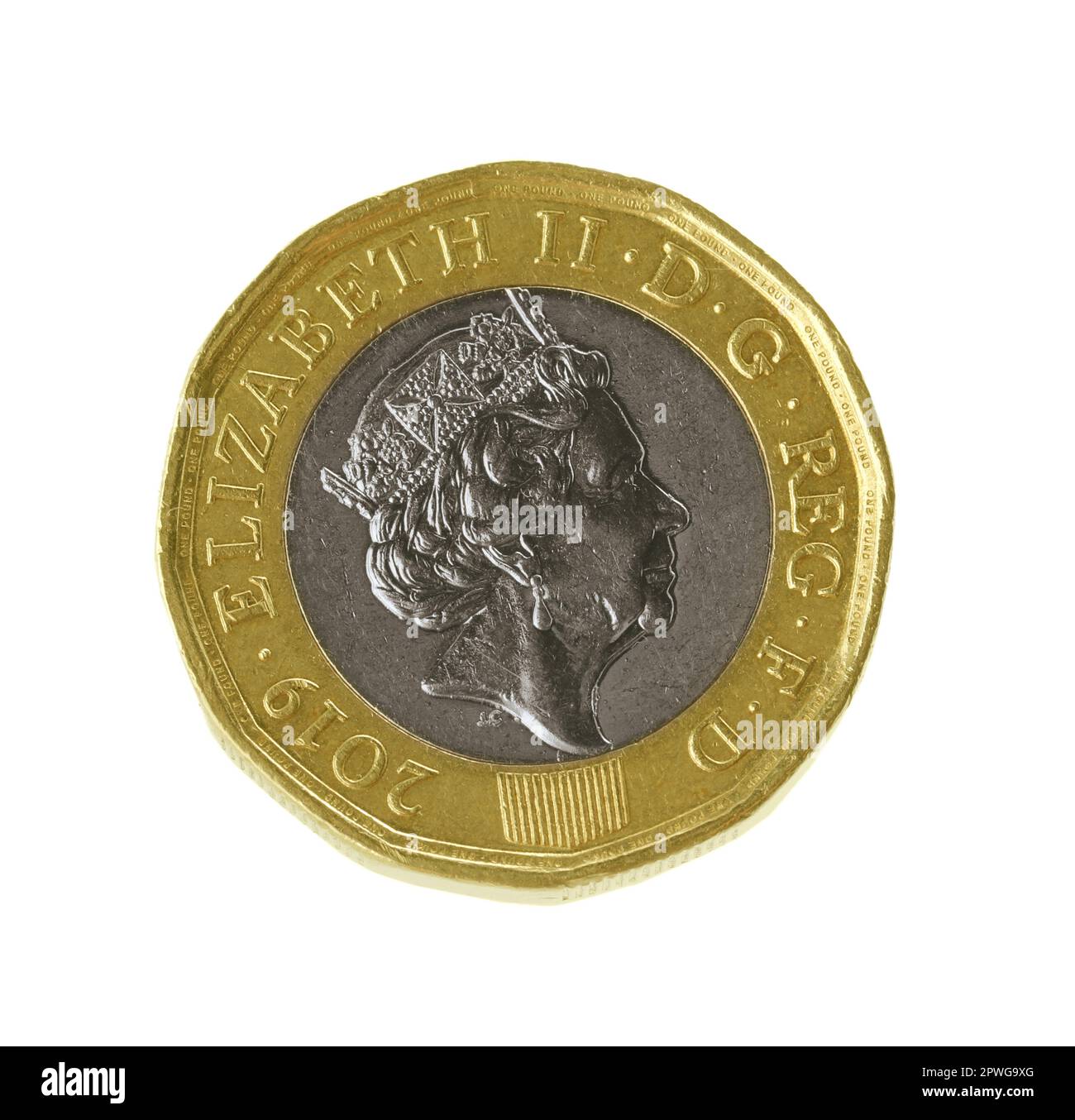 Pound coin top view Cut Out Stock Images & Pictures - Alamy