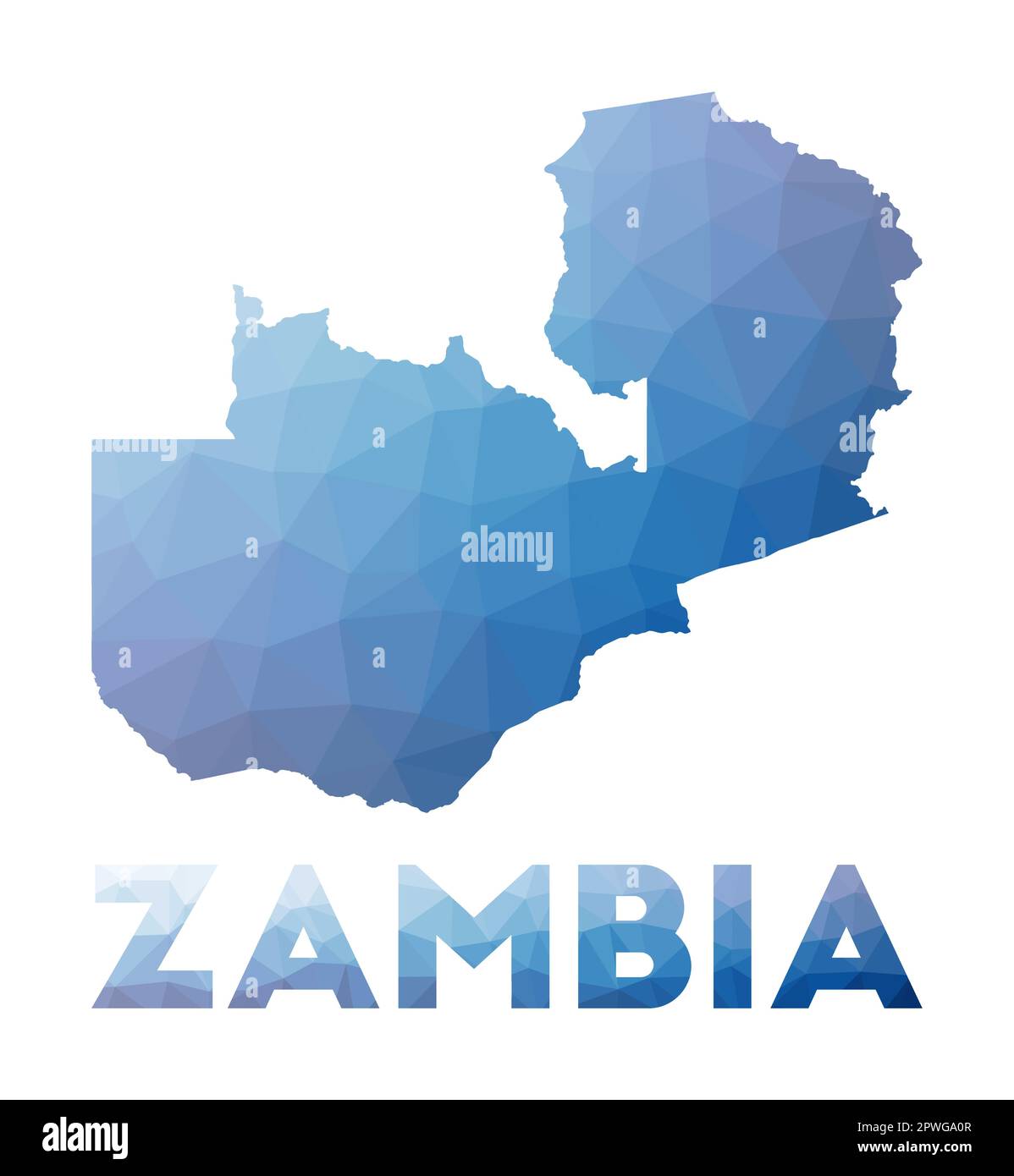 Zambia polygonal map hi-res stock photography and images - Alamy