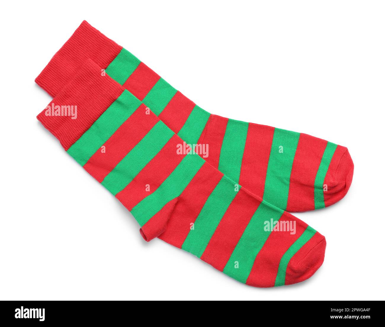 Pair striped green socks Cut Out Stock Images & Pictures - Alamy