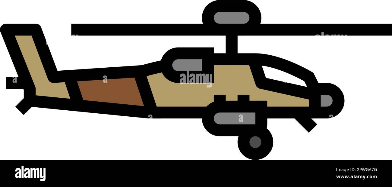 helicopter weapon war color icon vector illustration Stock Vector Image ...