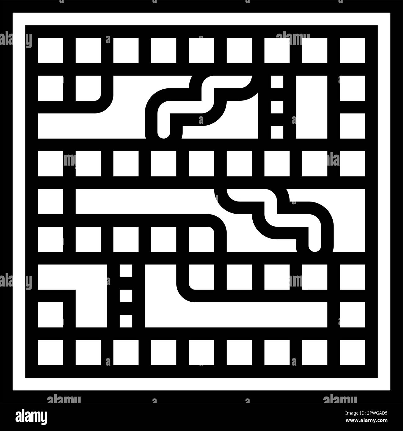 snakes and ladders game board table line icon vector illustration Stock ...