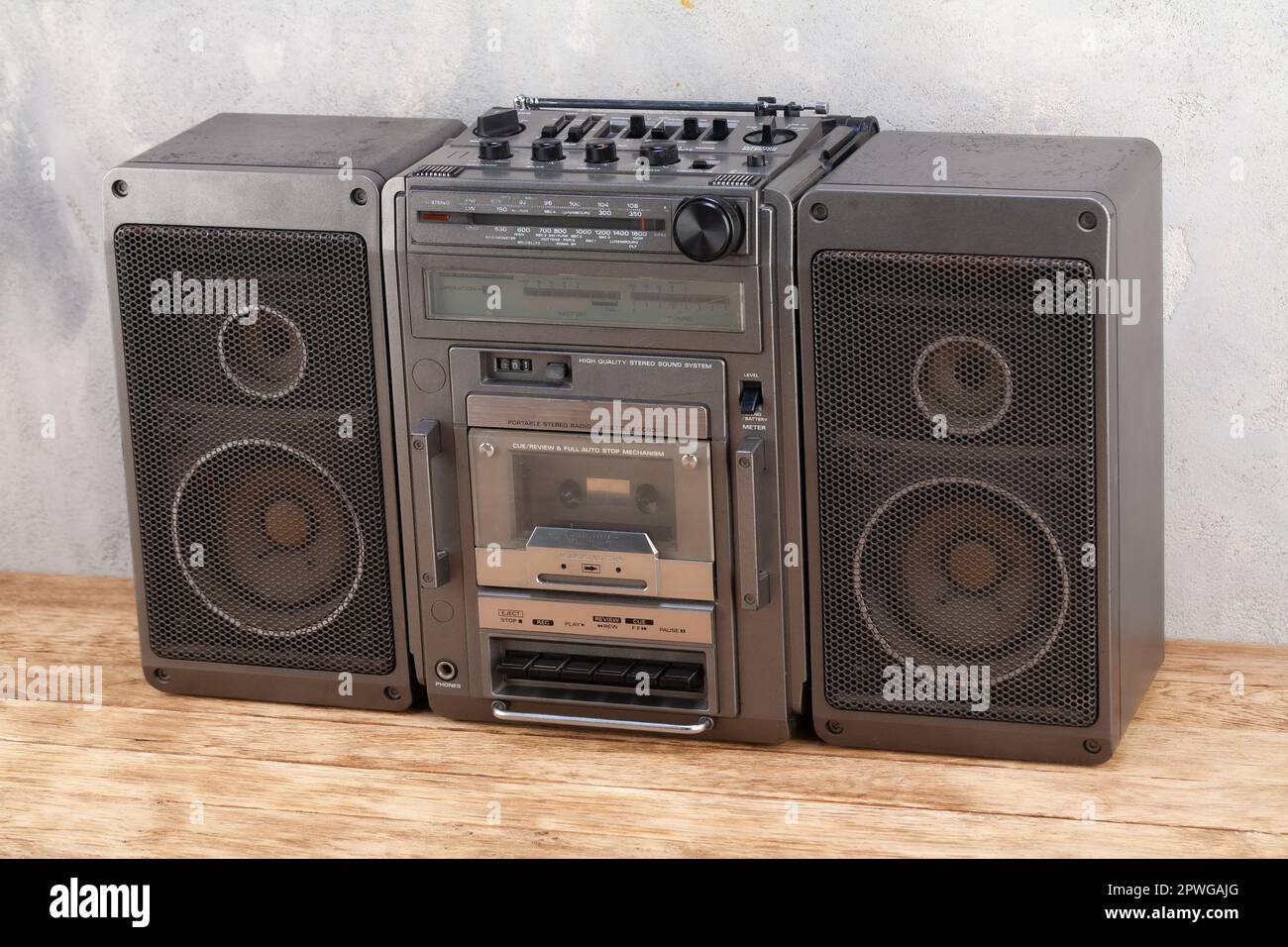 Vintage portable stereo boombox cassette recorder from 80s Stock Photo - Alamy