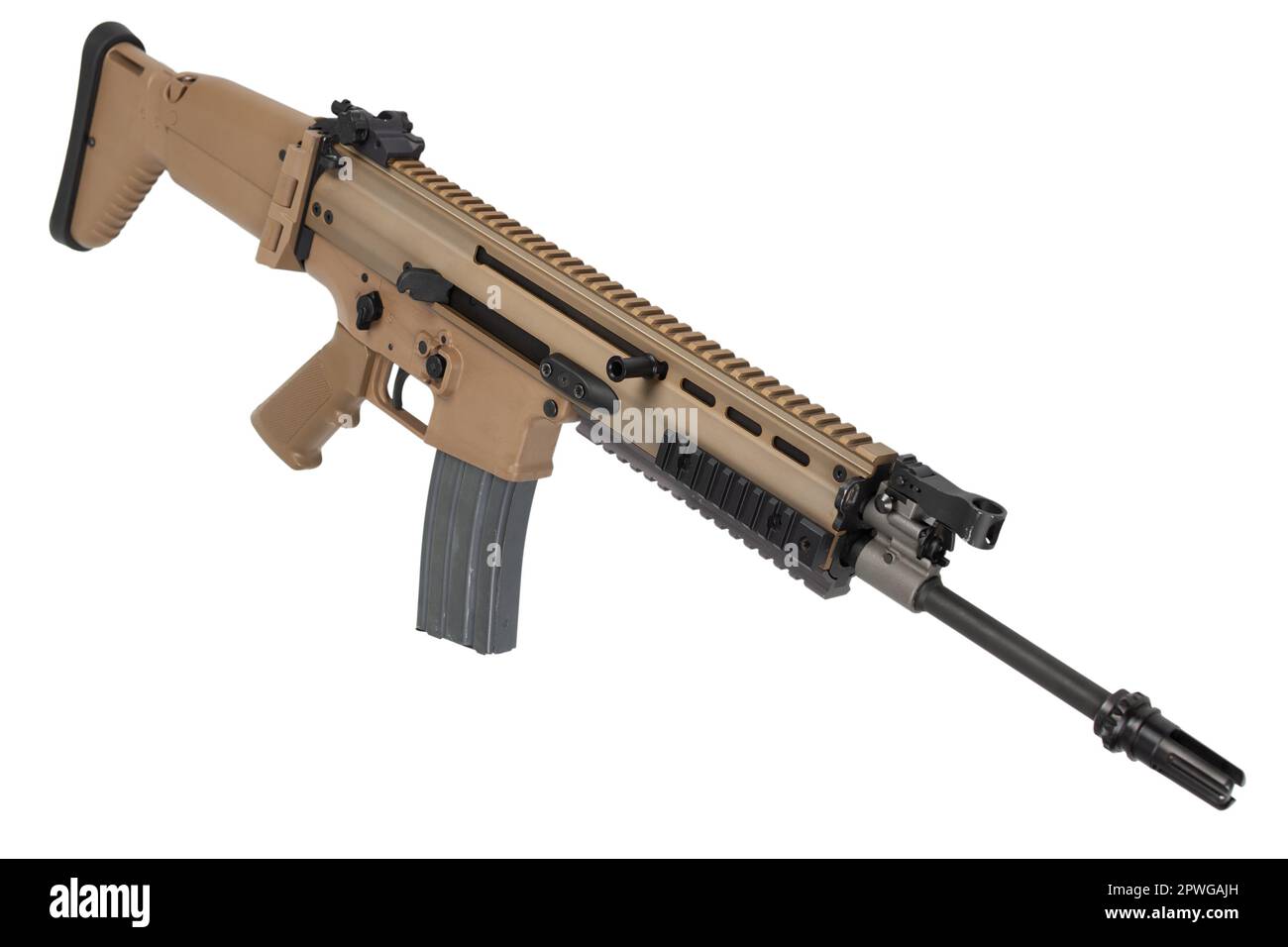 Modern army assault rifle isolated on a white background Stock Photo ...
