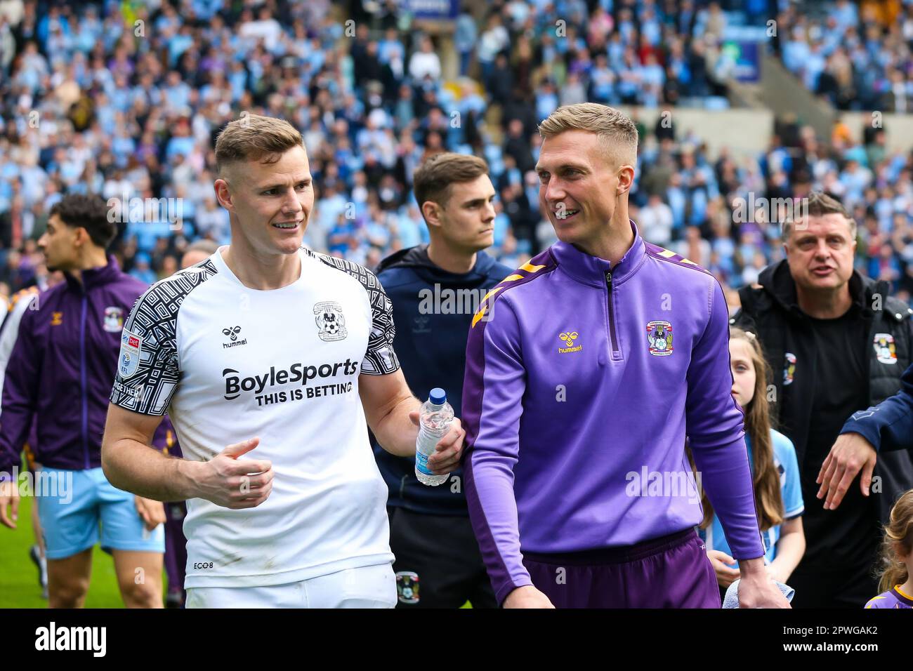 Coventry City Goalkeepers Ben Wilson And Ben Moore On The Pitch At The